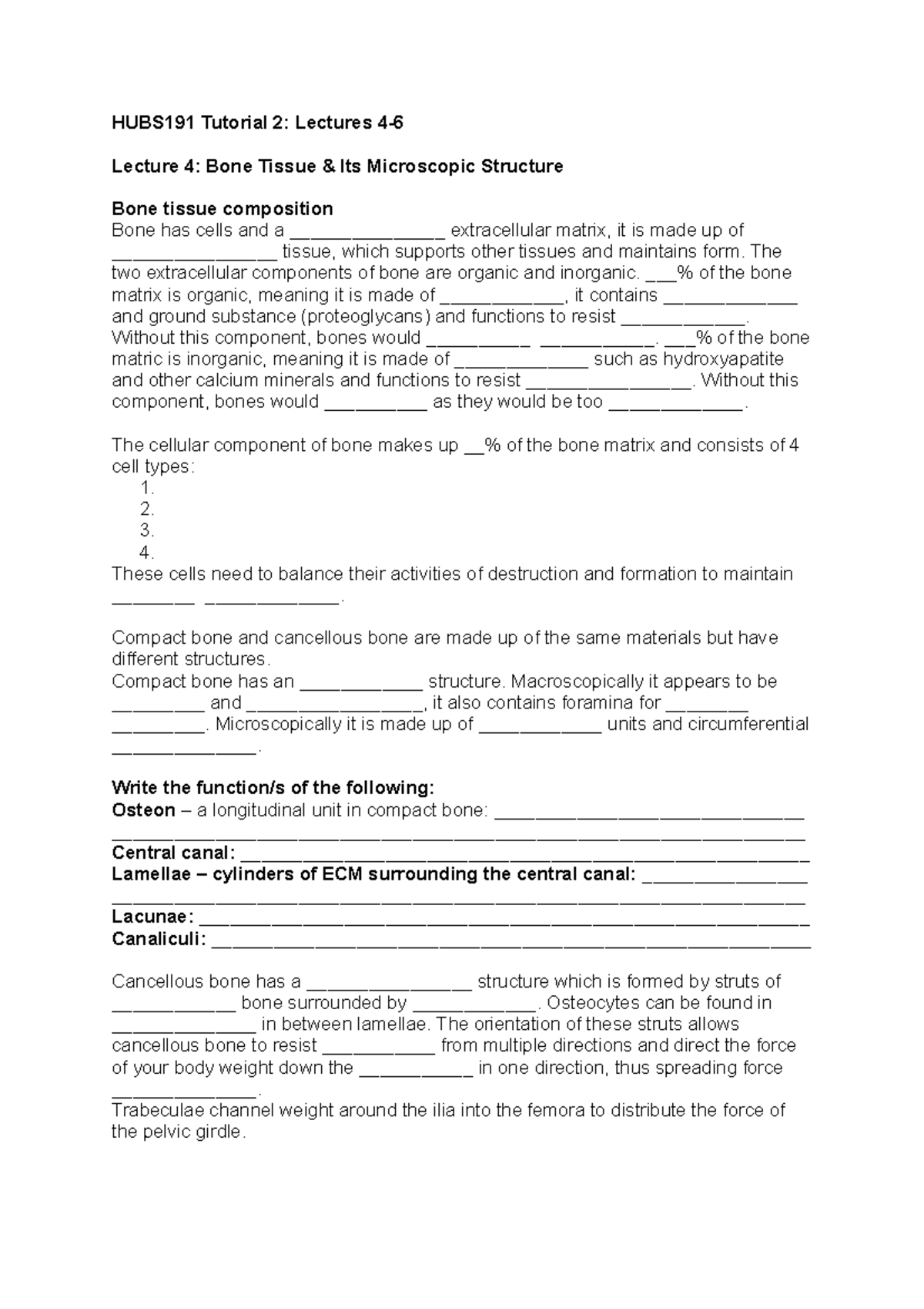 HUBS191 Tutorial 2 Worksheet - HUBS191 Tutorial 2: Lectures 4- Lecture ...