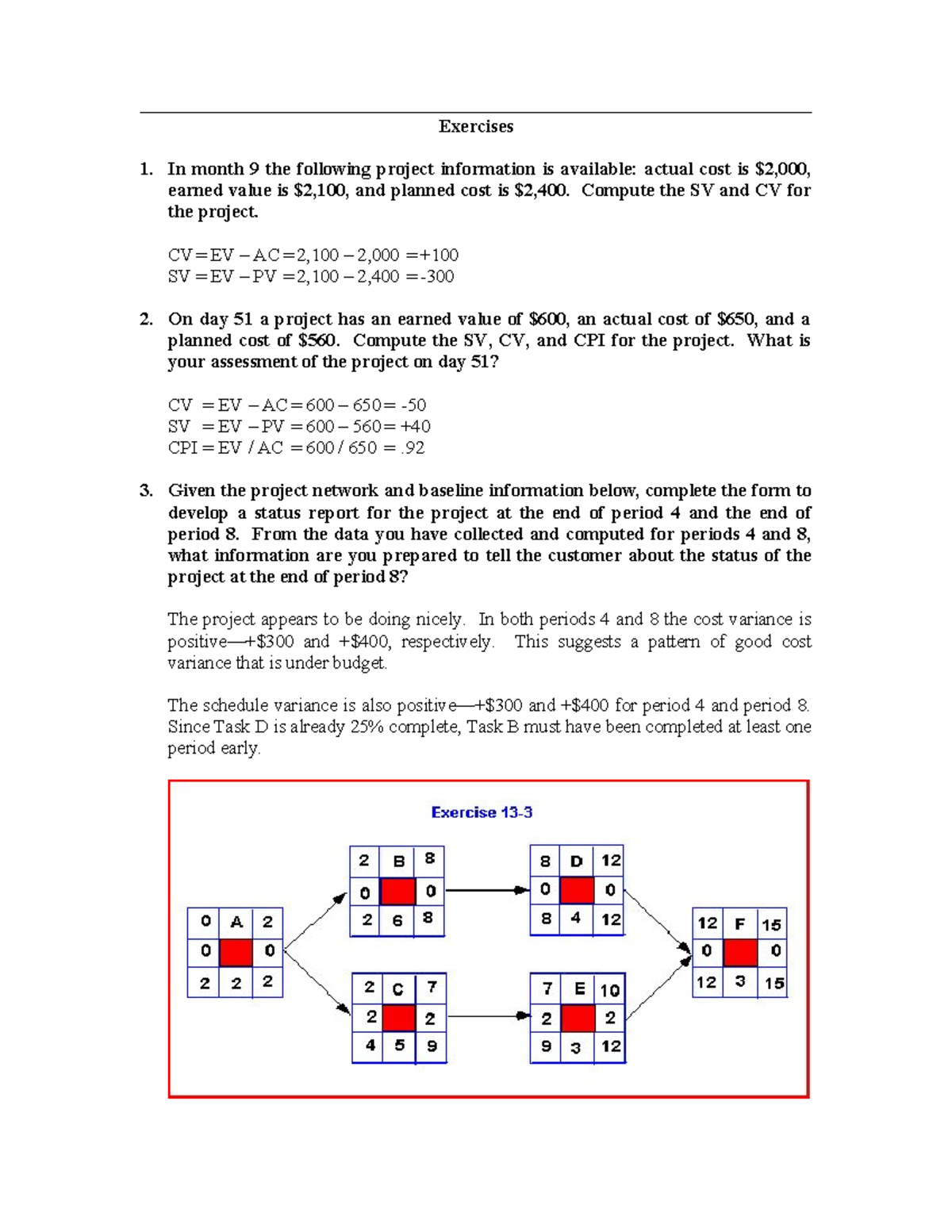 Project Status Reports and Performance Indices - Studocu