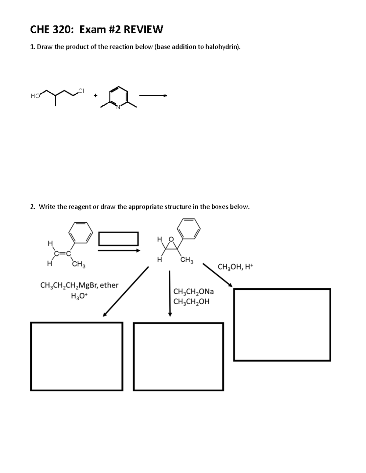 REV E2 pdf - This is practice work for organic chemistry II with Dr ...