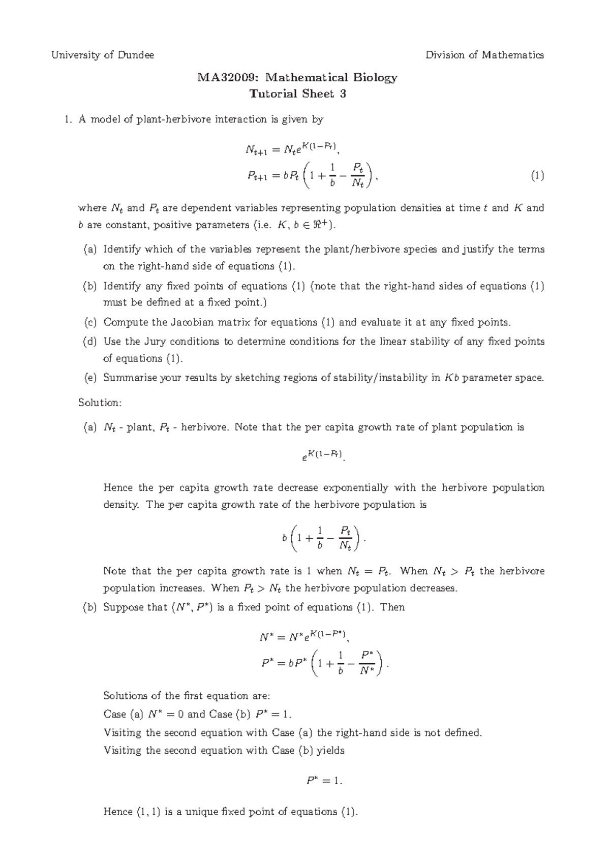 Tutorial 3 - Tut 3 sol - University of Dundee Division of Mathematics ...