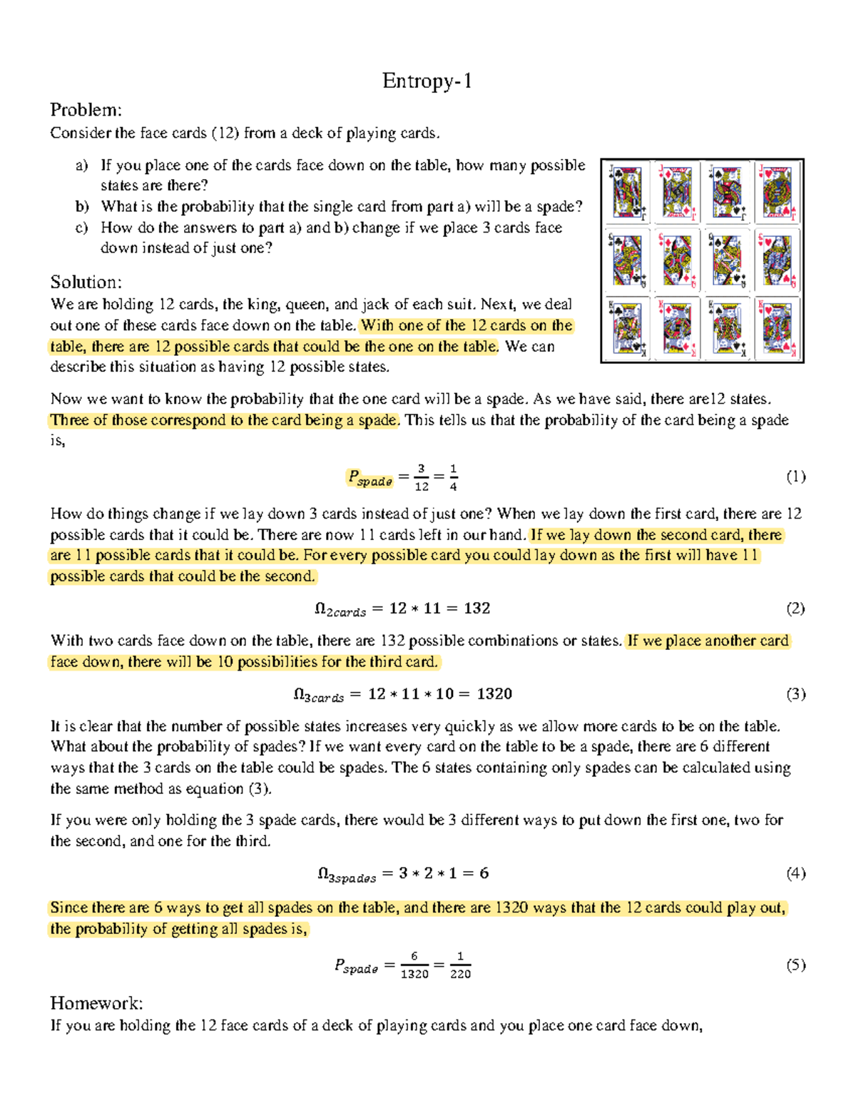 Entropy-1 final - Chapter 1 overview for the class - Entropy- Problem ...
