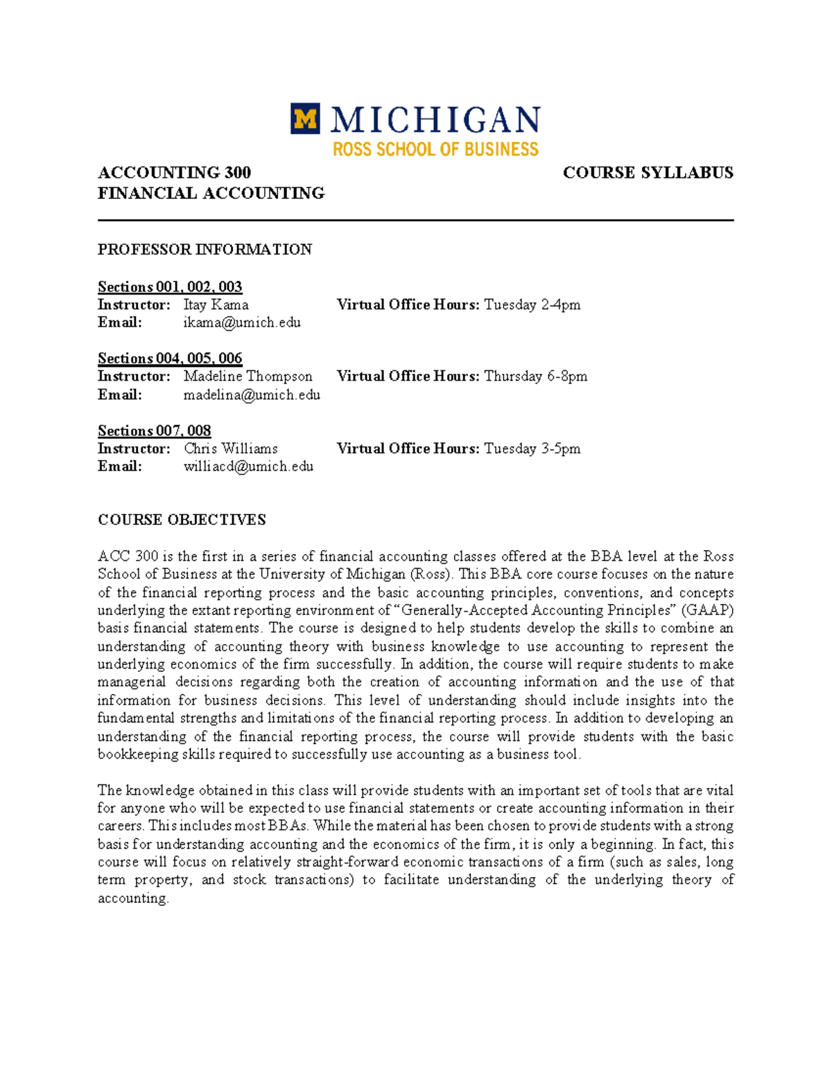 Acc+300+Syllabus+Fall+2021 Update+10052021 - ACCOUNTING 300 COURSE ...