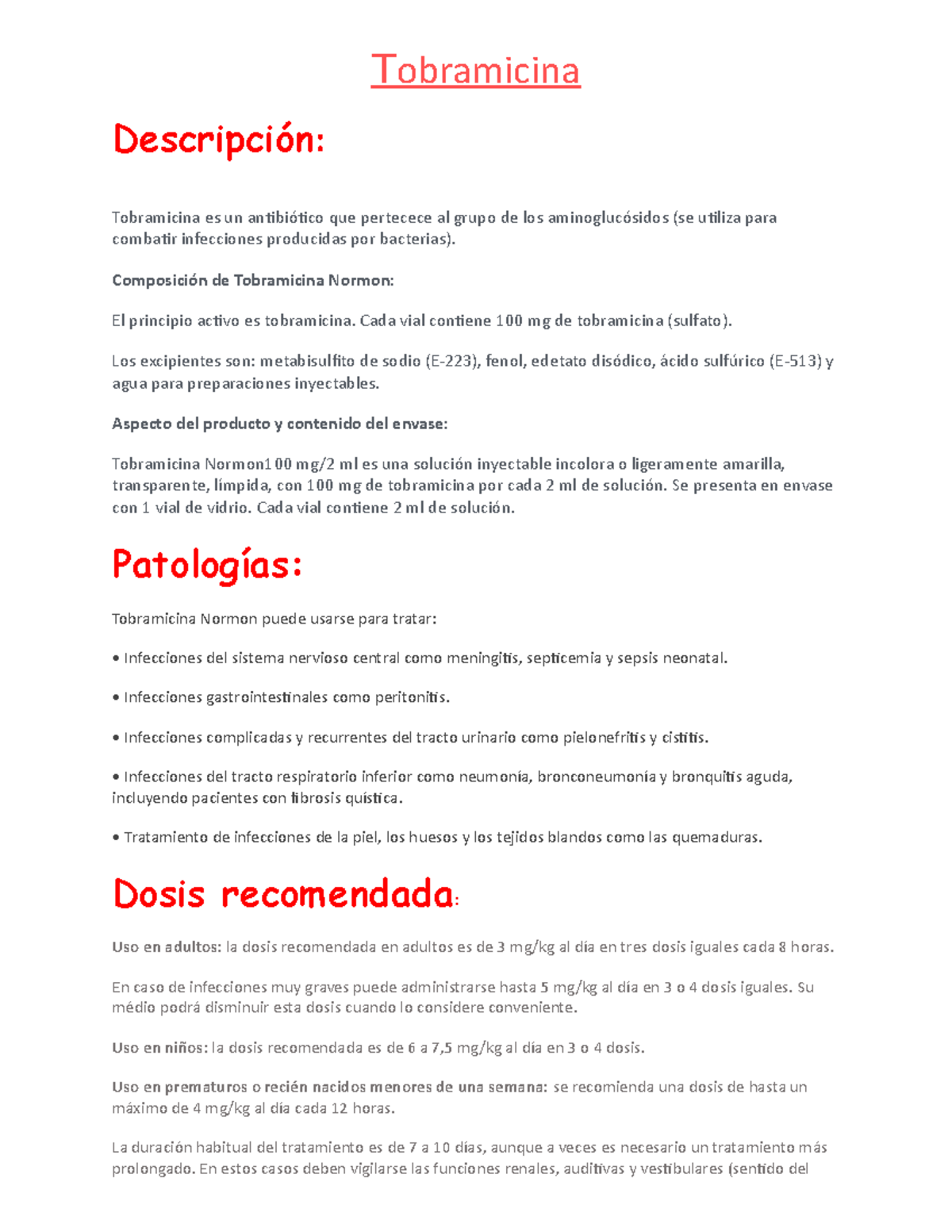 Tobramicina - 12345 - Tobramicina Descripción: Tobramicina es un ...