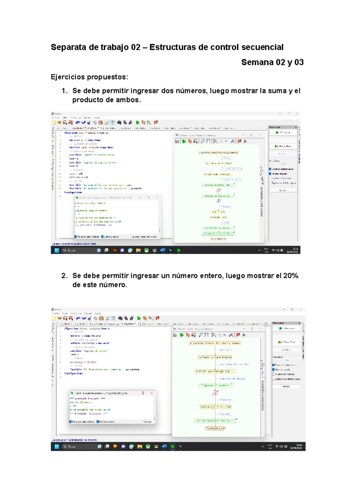 10 ejemplos resueltos 02 Principios - Separata de trabajo 02 – Estructuras de control secuencial ...