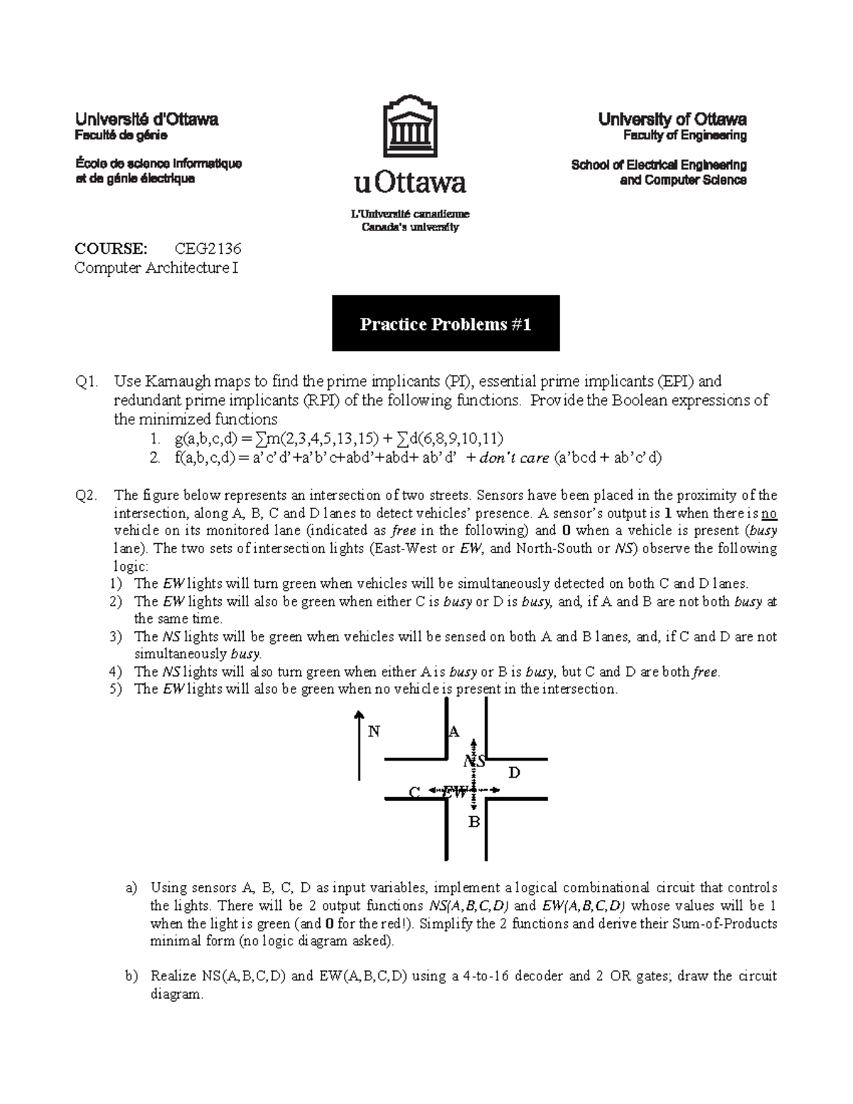 CEG2136 Practice Questions and Solutions for Test 1 - COURSE: CEG ...