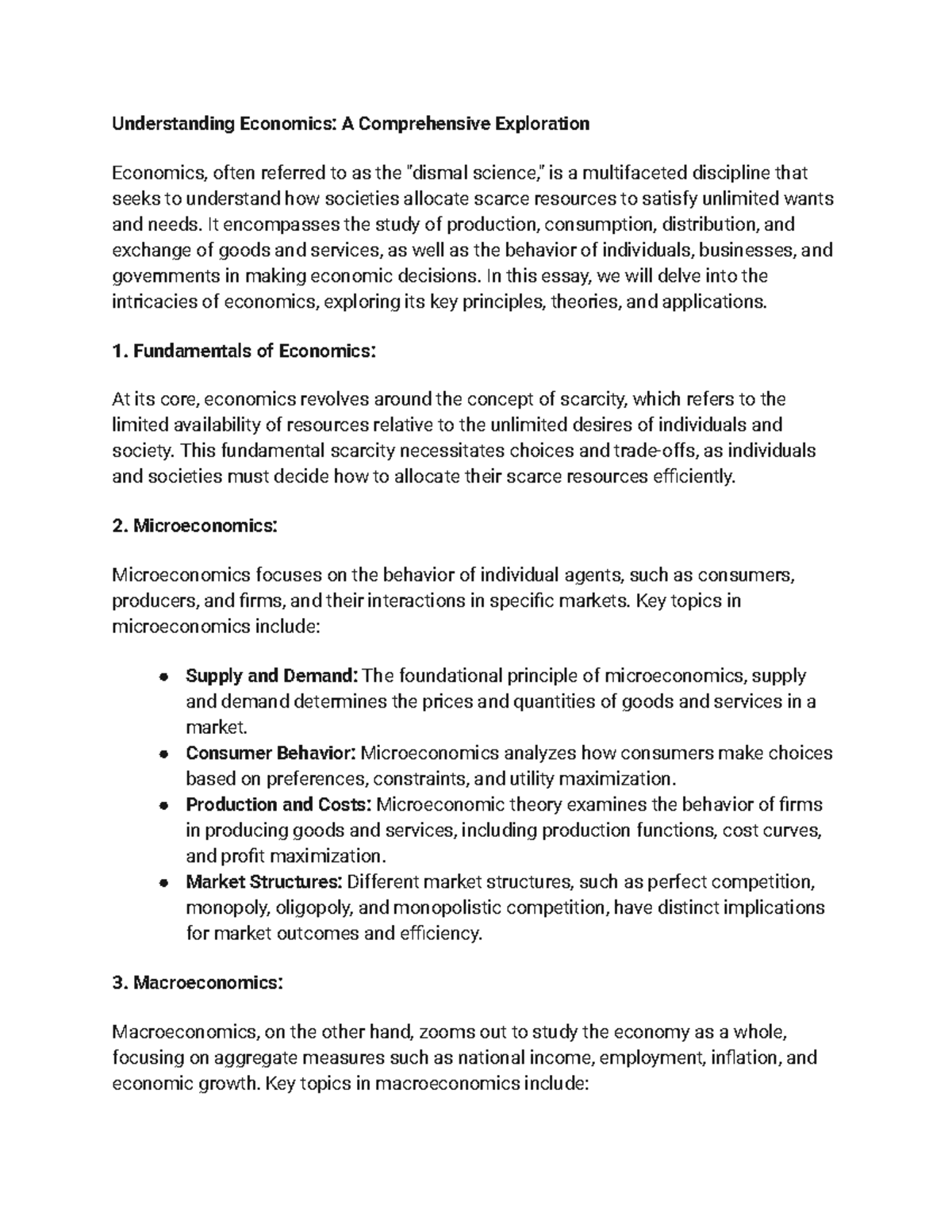 Understanding Economics A Comprehensive Exploration - Understanding ...