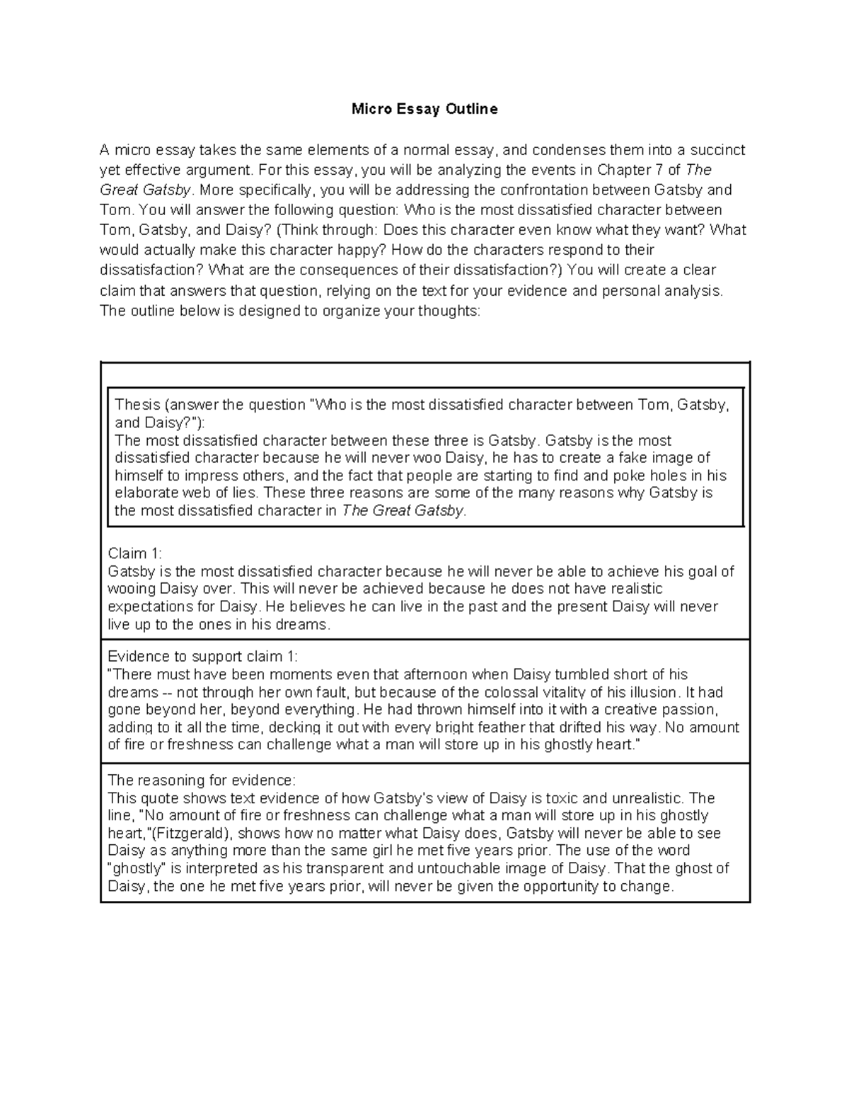 Claire Etkin - 10th Micro Essay Outline - Micro Essay Outline A micro ...