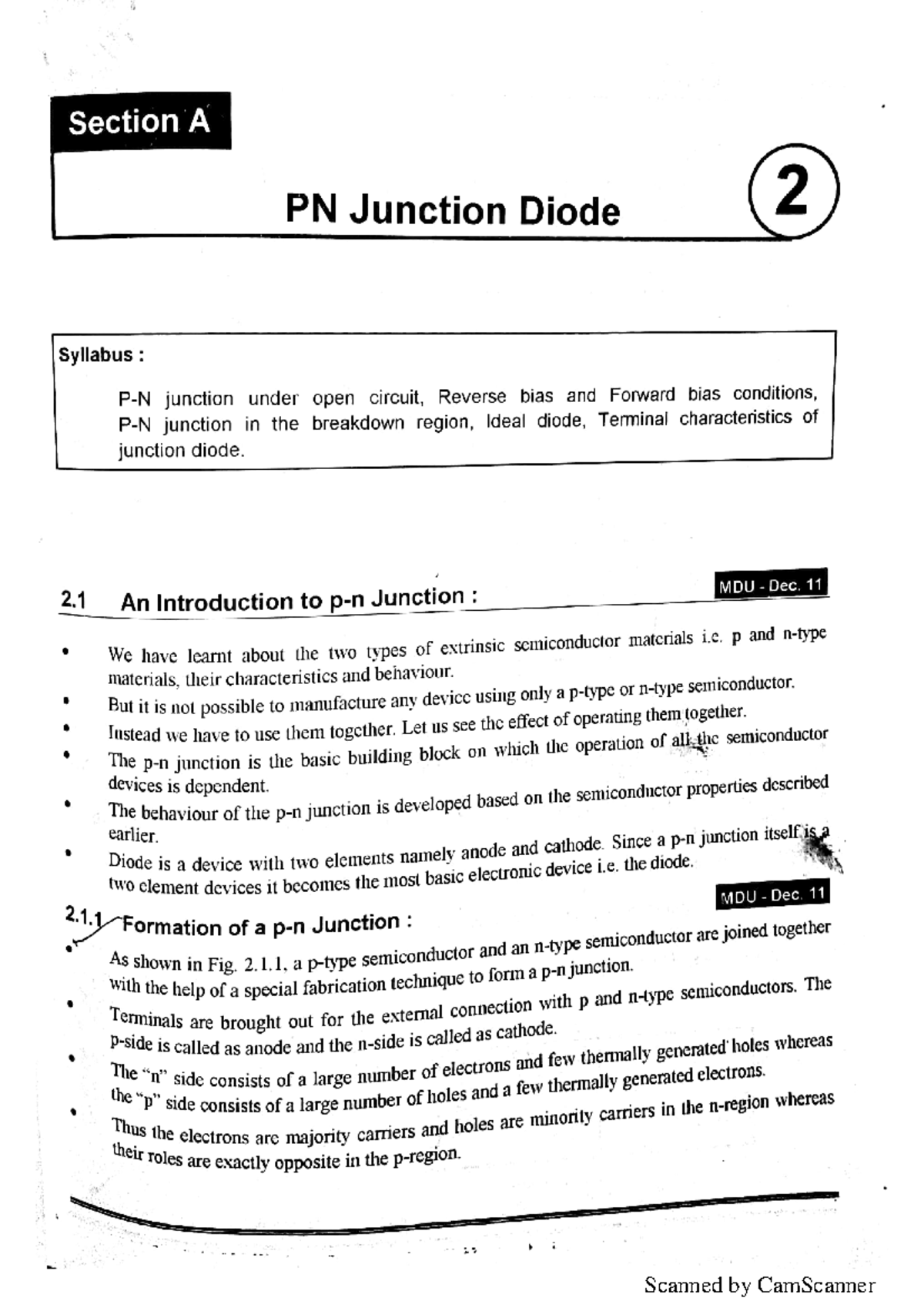 P N Junction Diode - Adcf - B.tech - Studocu