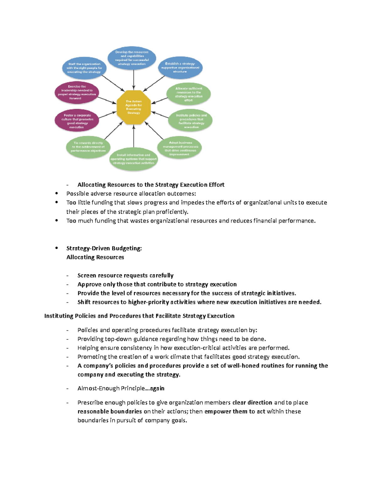 Ch 11 - Notes - Alloca琀椀ng Resources to the Strategy Execu琀椀on E昀昀ort ...