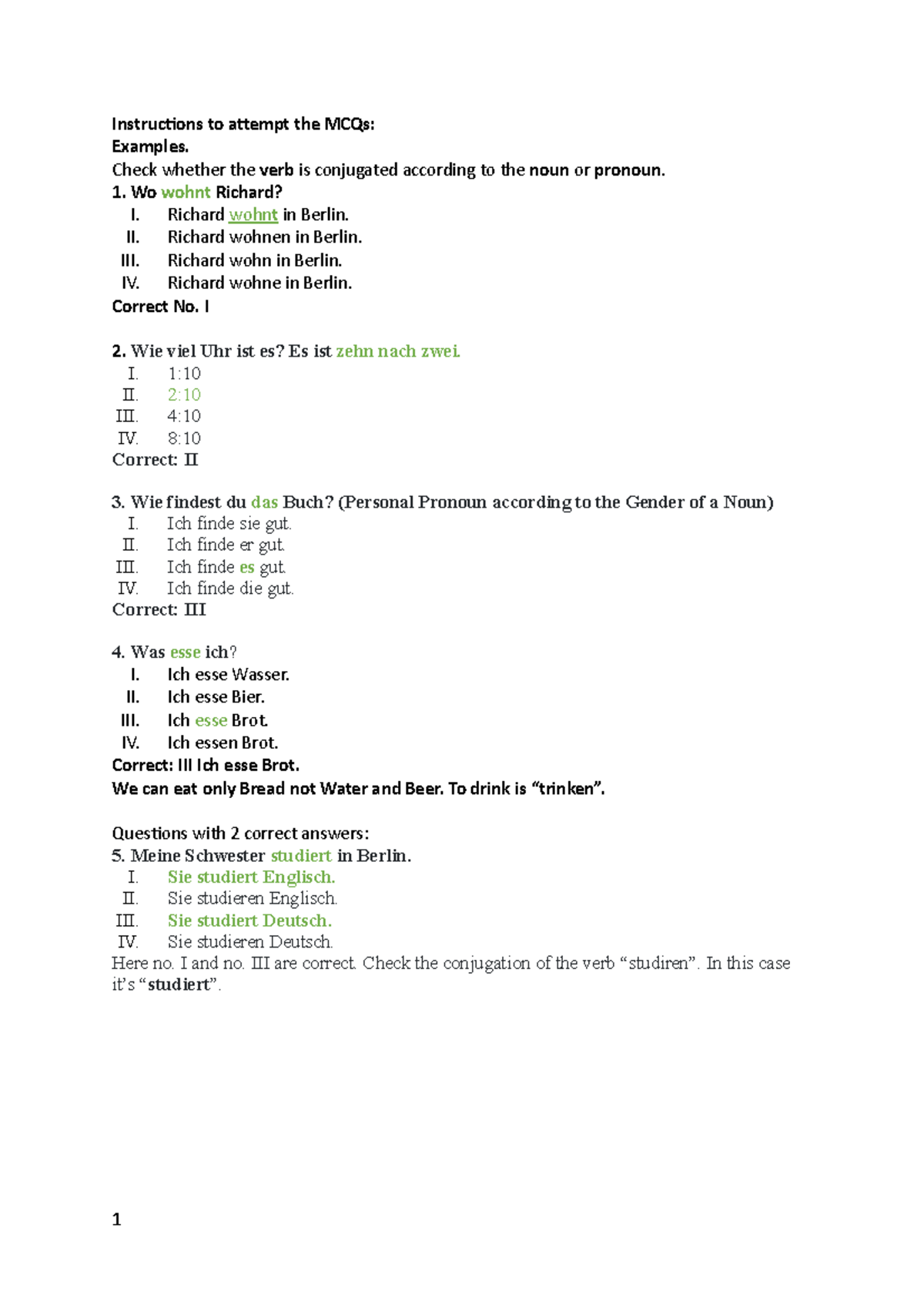 Instructions to attempt the MCQs - Instructions to attempt the MCQs ...