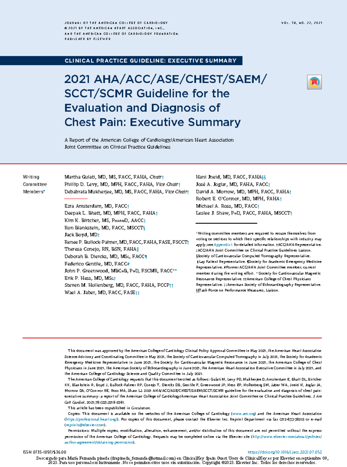 IAM AHA - Temas enfocados en cardiología - CLINICAL PRACTICE GUIDELINE ...