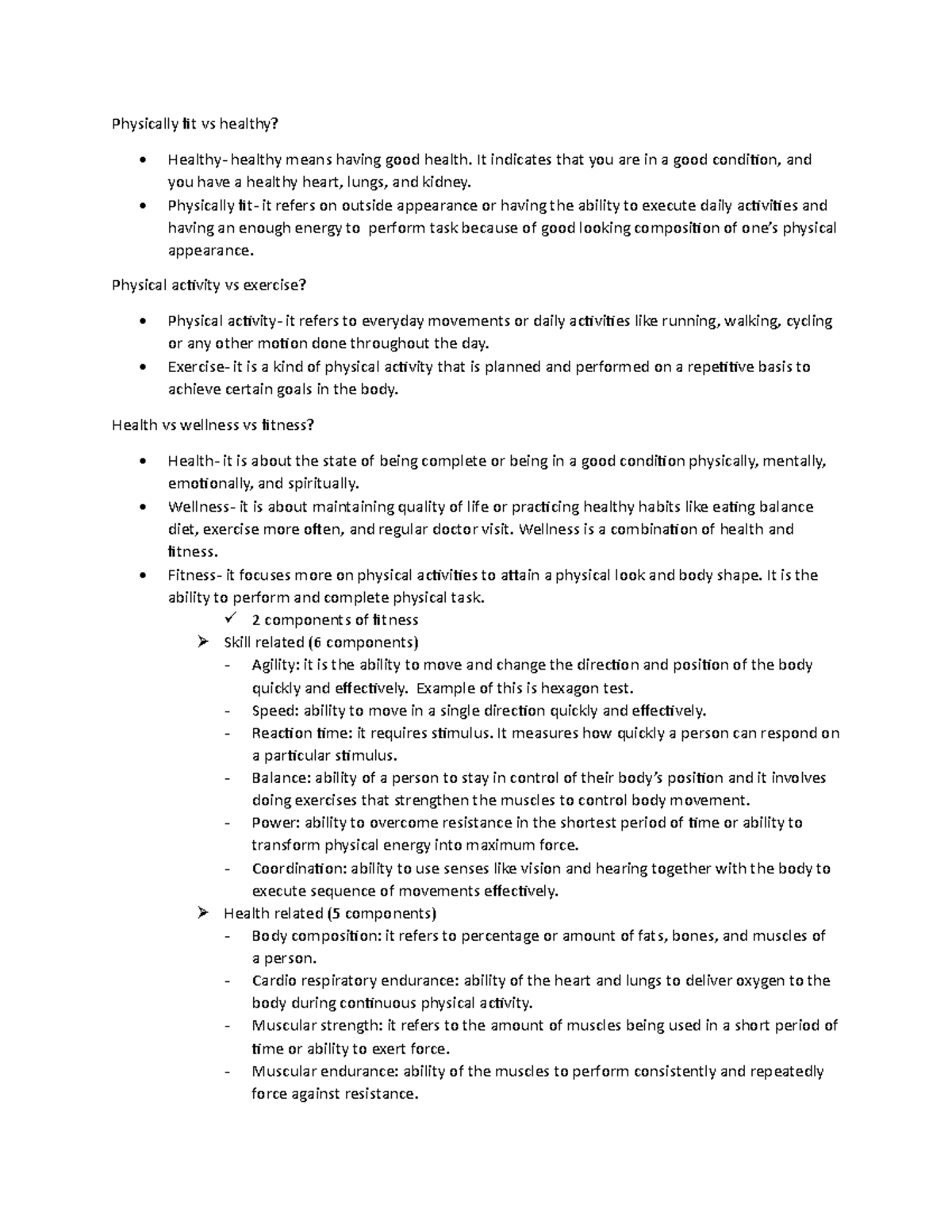 Physical education - Physically fit vs healthy? - Healthy- healthy ...