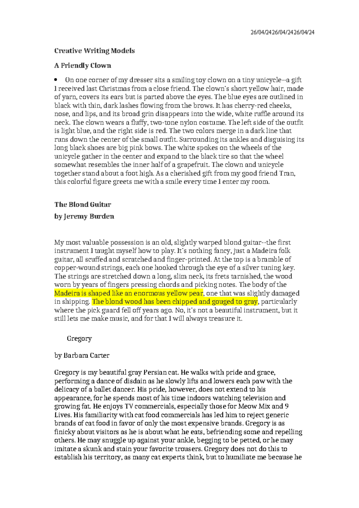 Models for Creative Writing - 26/04/2426/04/2426/04/ Creative Writing ...