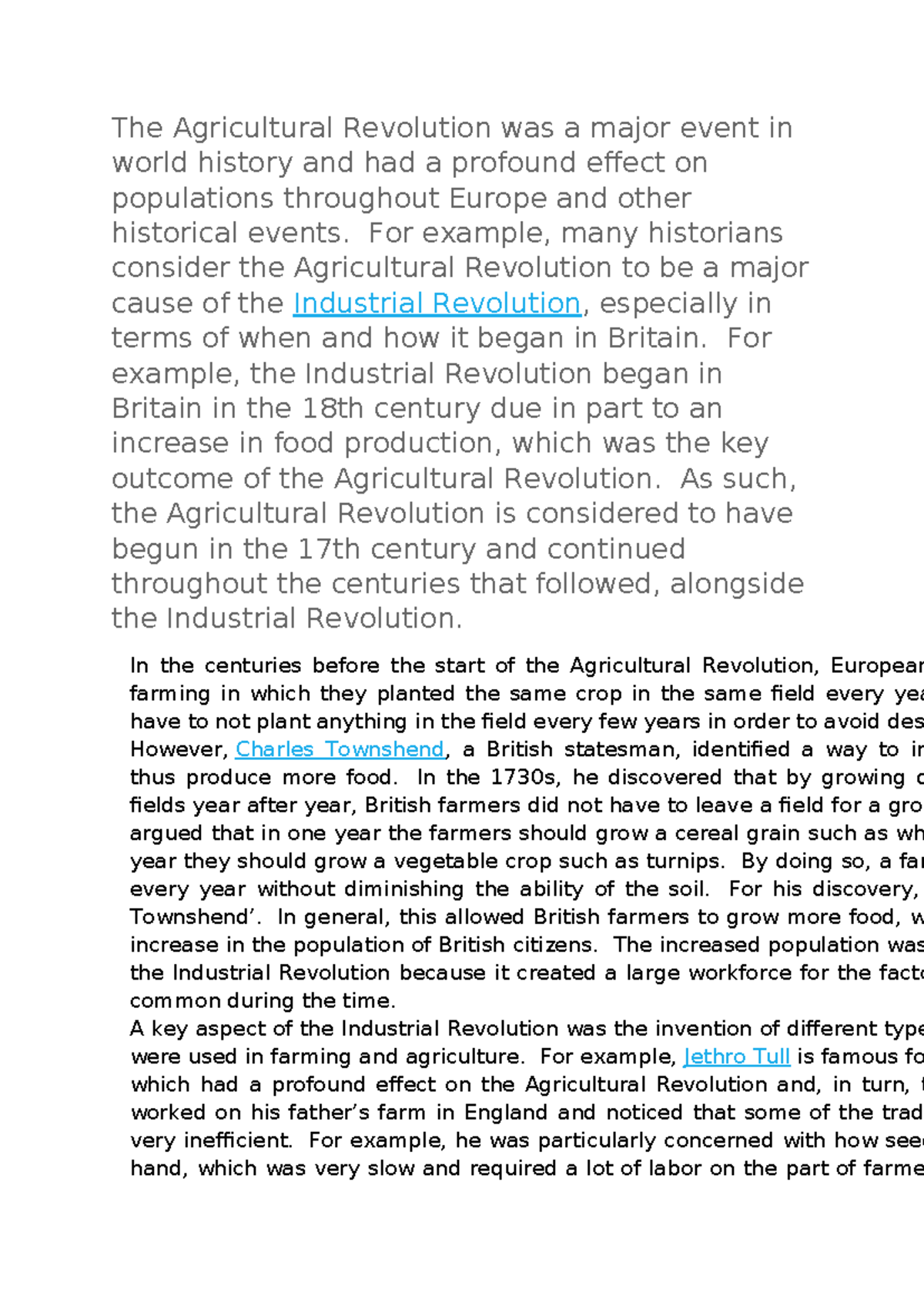 Agriculture revolution and enclosure movement - The Agricultural ...