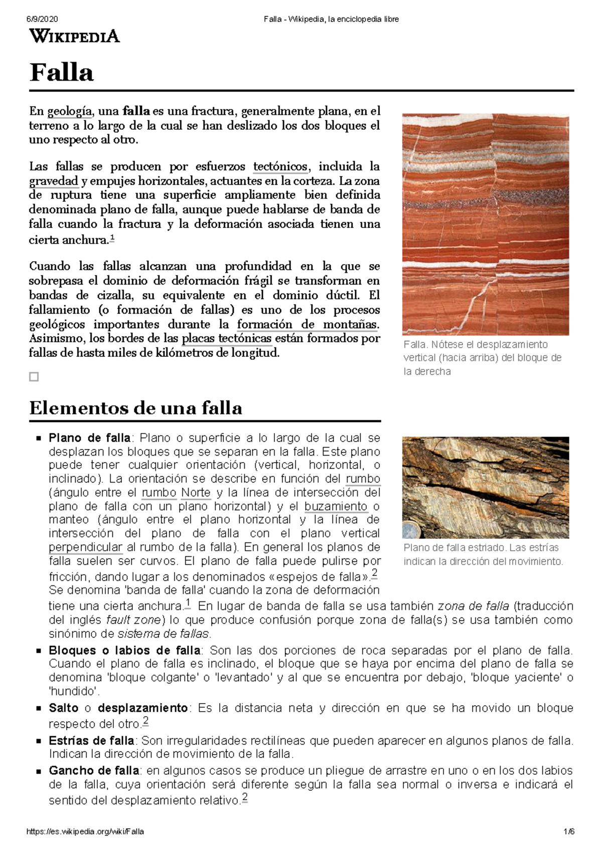 007 - Falla - Wikipedia - Falla. Nótese el desplazamiento vertical ...