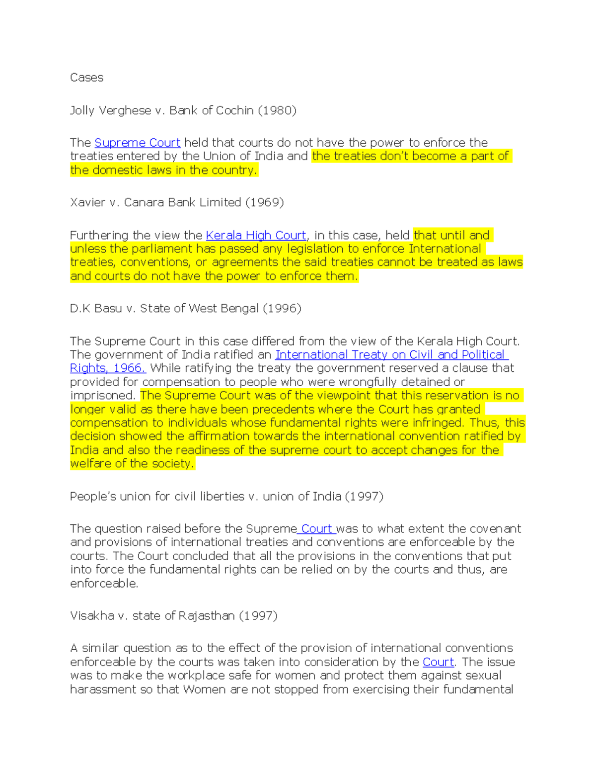 Cases - Cases Jolly Verghese v. Bank of Cochin (1980) The Supreme Court ...