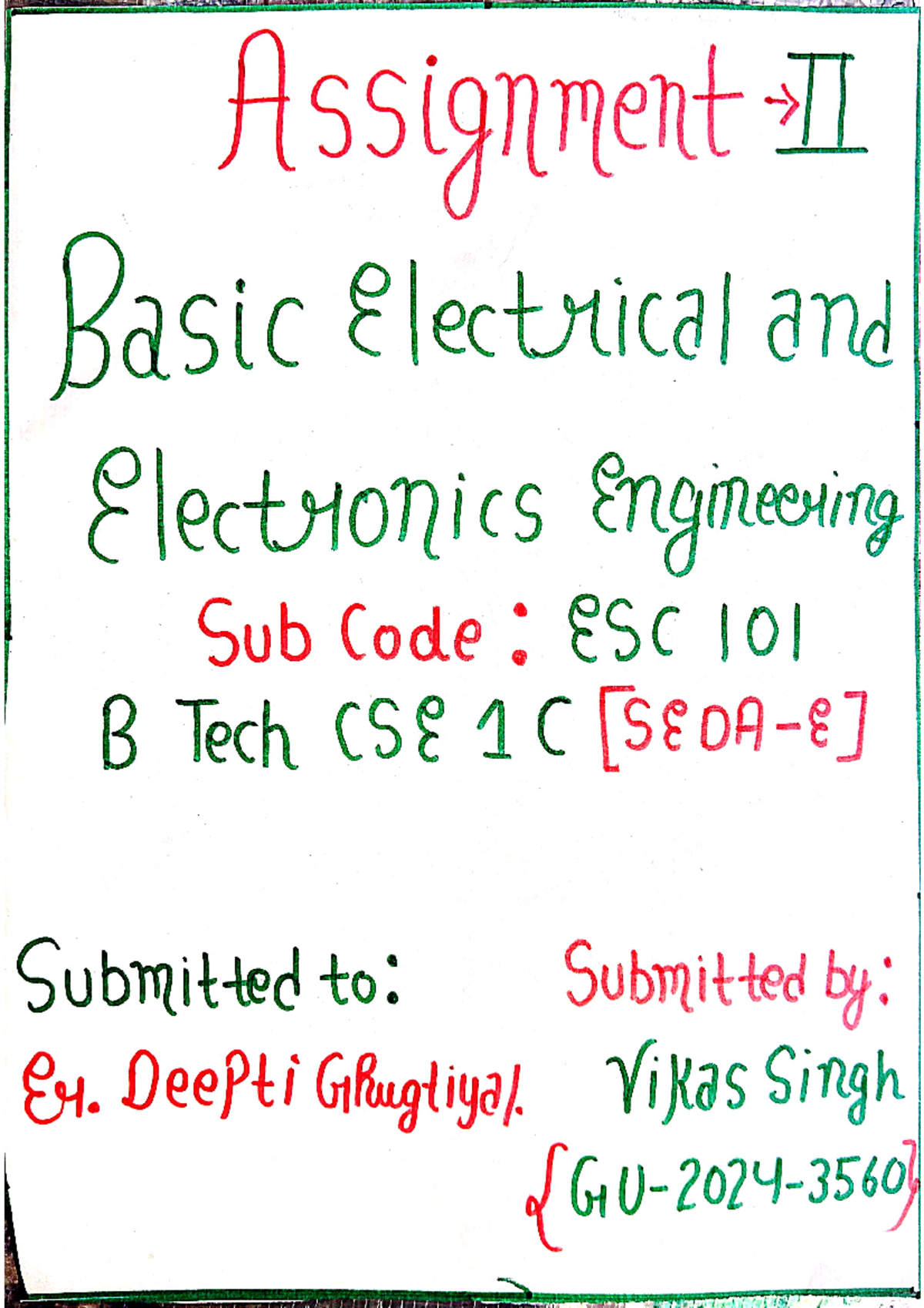 BJT Transistors - Assignment T Basic Electrical and Electronics Engineering Sub Code ESC 101 B ...
