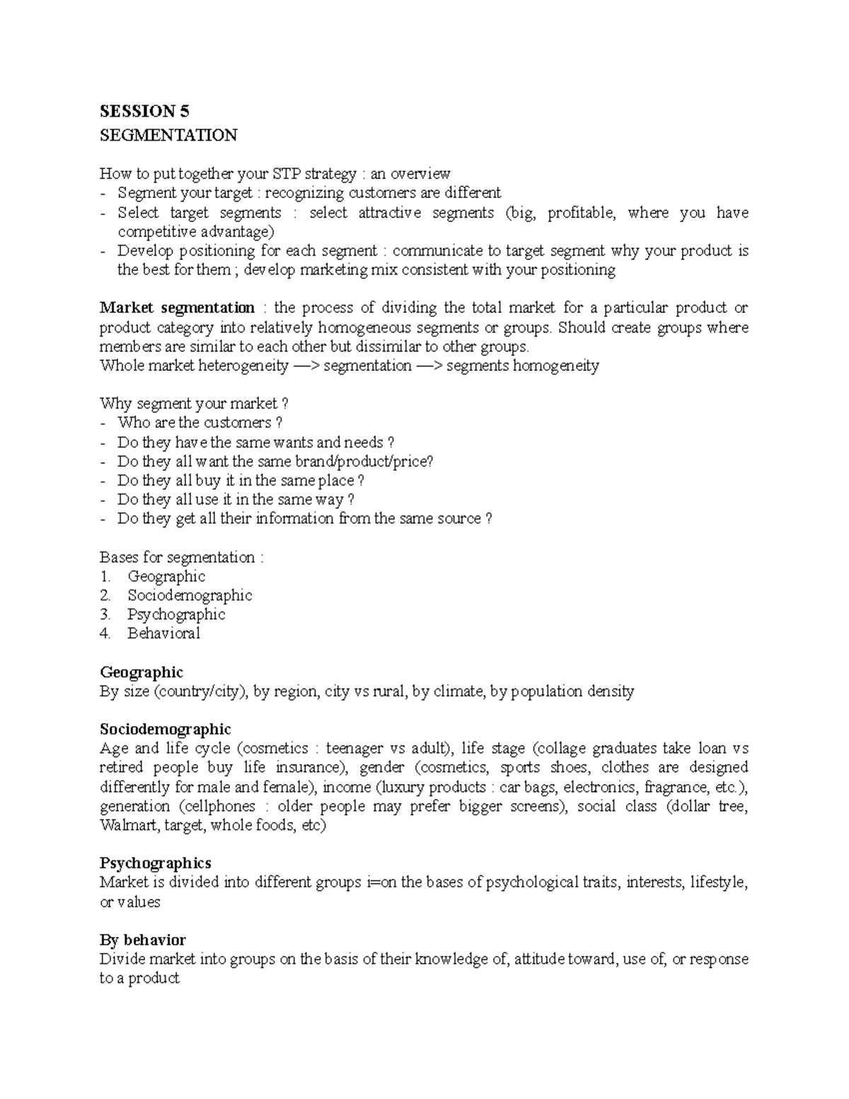 Cuorse Notes Session 5 SESSION 5 SEGMENTATION How To Put Together cuorse-notes-session-5-session-5-segmentation-how-to-put-together