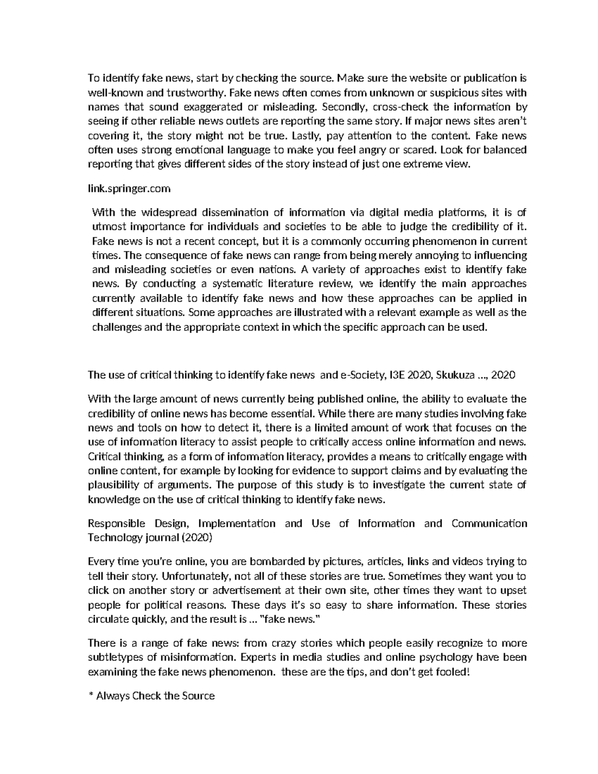 To identify fak-WPS Office - To identify fake news, start by checking ...