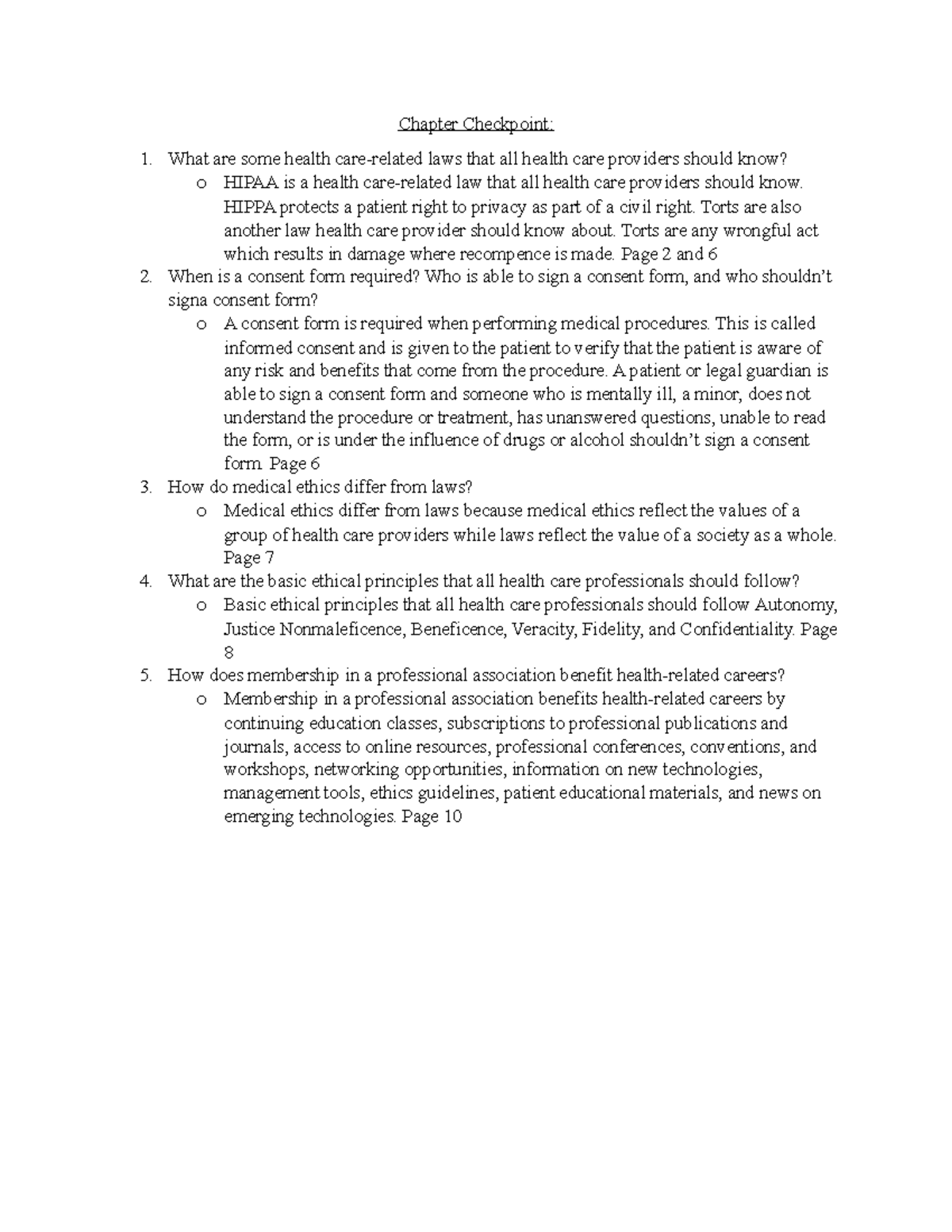 Chapter Checkpoint Questions - Chapter Checkpoint: What are some health ...