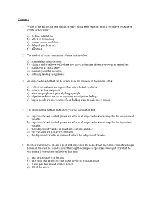 Chapter-6 - PSYCH 2035 - Chapter 06: The Self is an organized set of ...