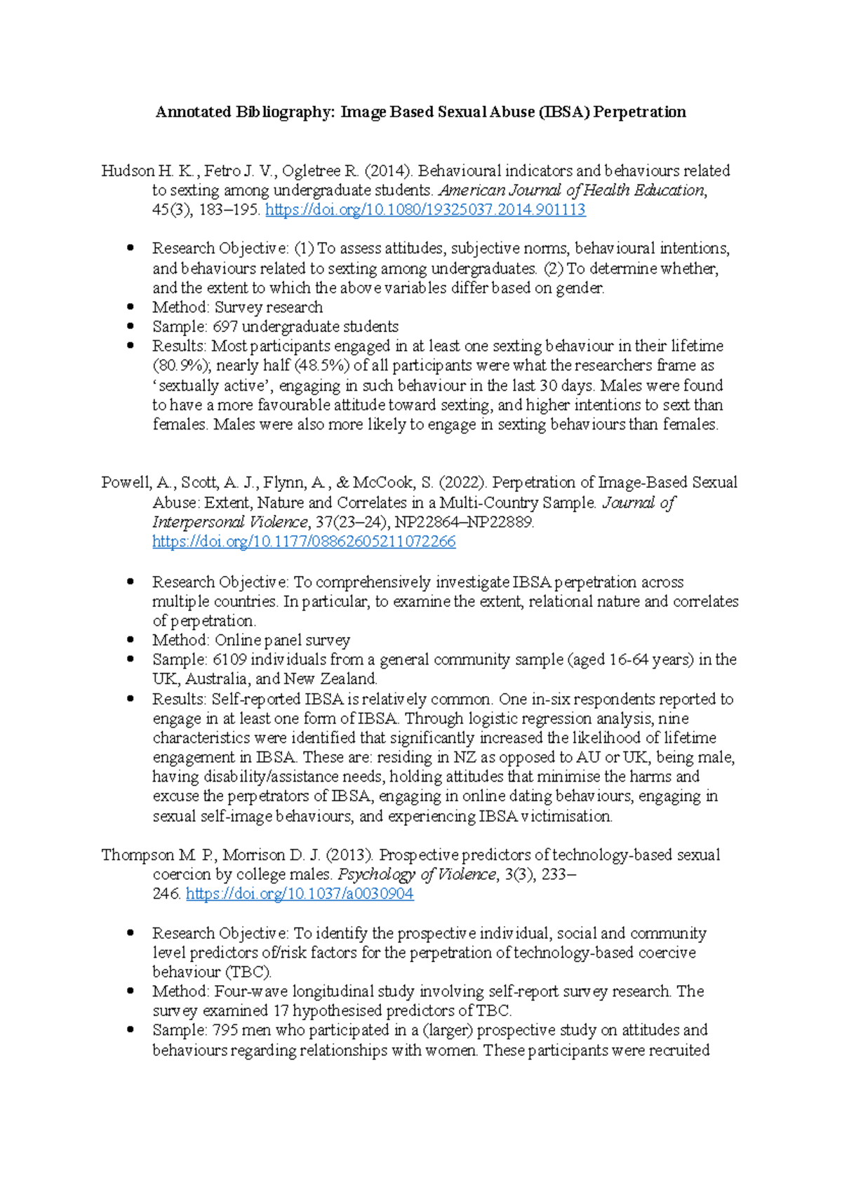 CRIM1002 - Annotated Bib Example - Annotated Bibliography: Image Based ...