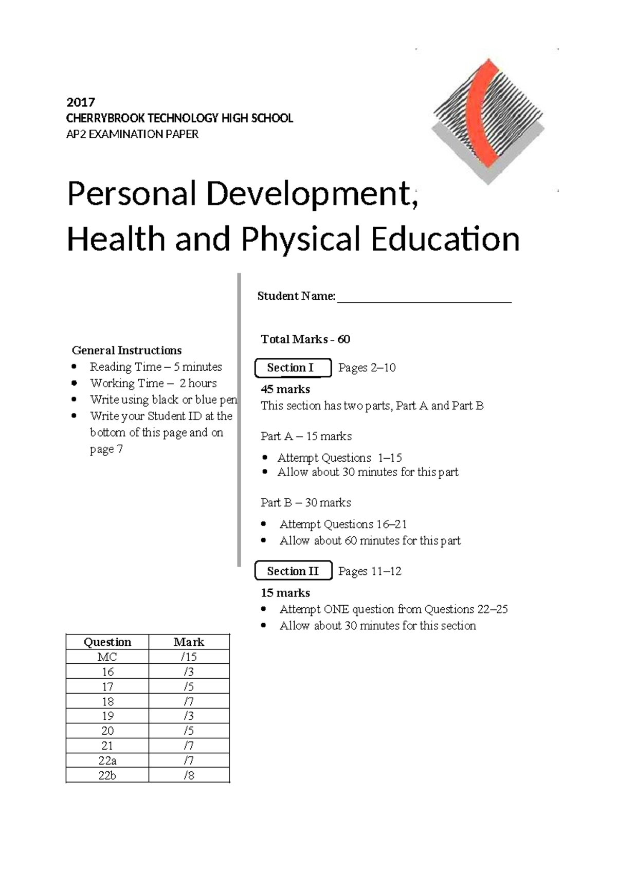 AP2 2017 - practice material - 2017 CHERRYBROOK TECHNOLOGY HIGH SCHOOL ...