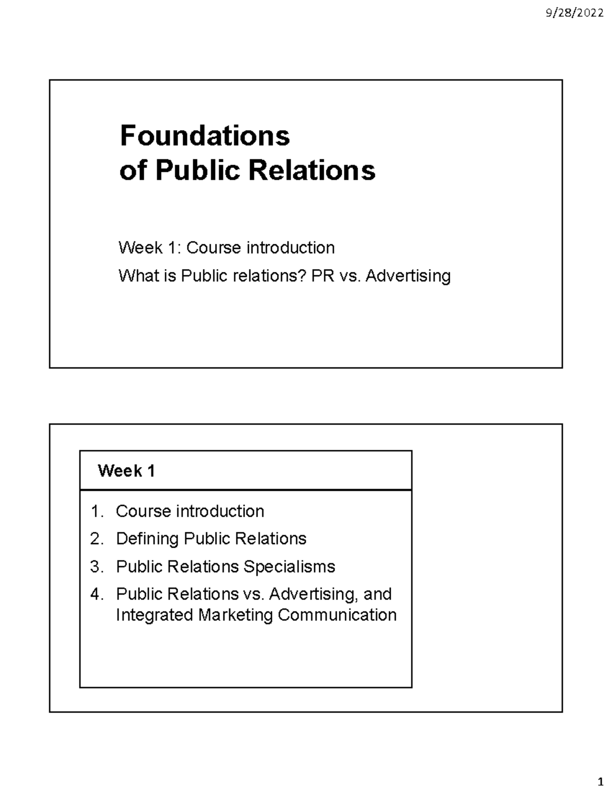 PR 1 - Course Intro - ĐÂY LÀ TÀI LIỆU HỌC - Foundations of Public ...