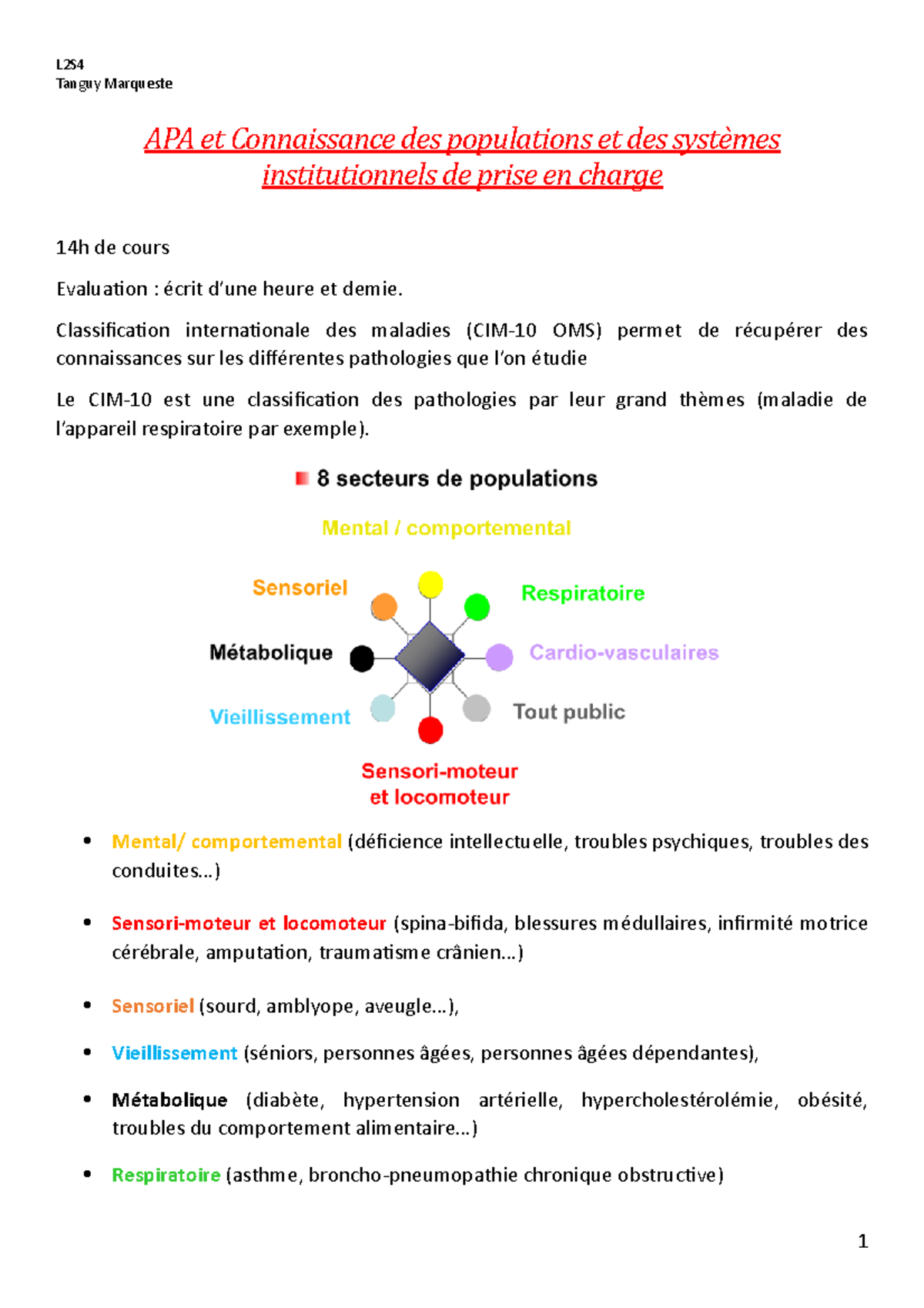 Connaissance des populations - Classification internationale des ...