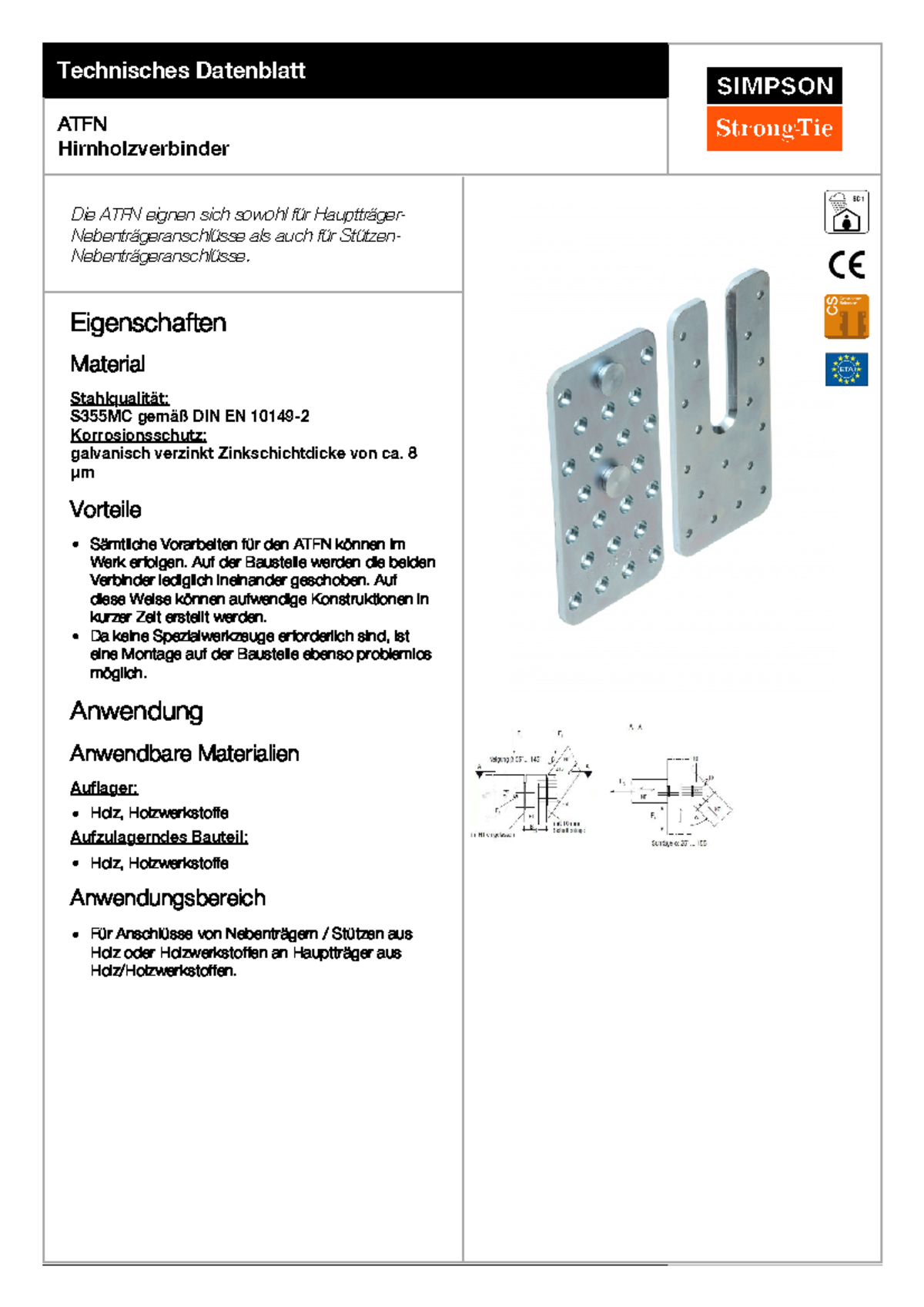 3. ATFN-Hirnholzverbinder - Die ATFN eignen sich sowohl für Hauptträger ...