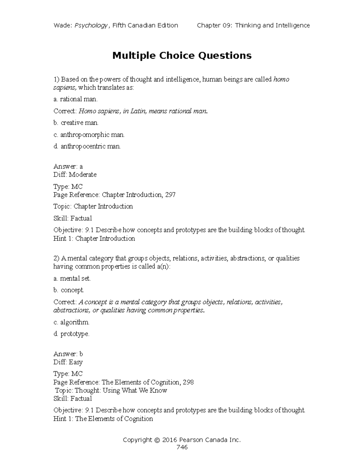 Chapter 09 Multiple Choice Questions CEE-TIF - Multiple Choice ...