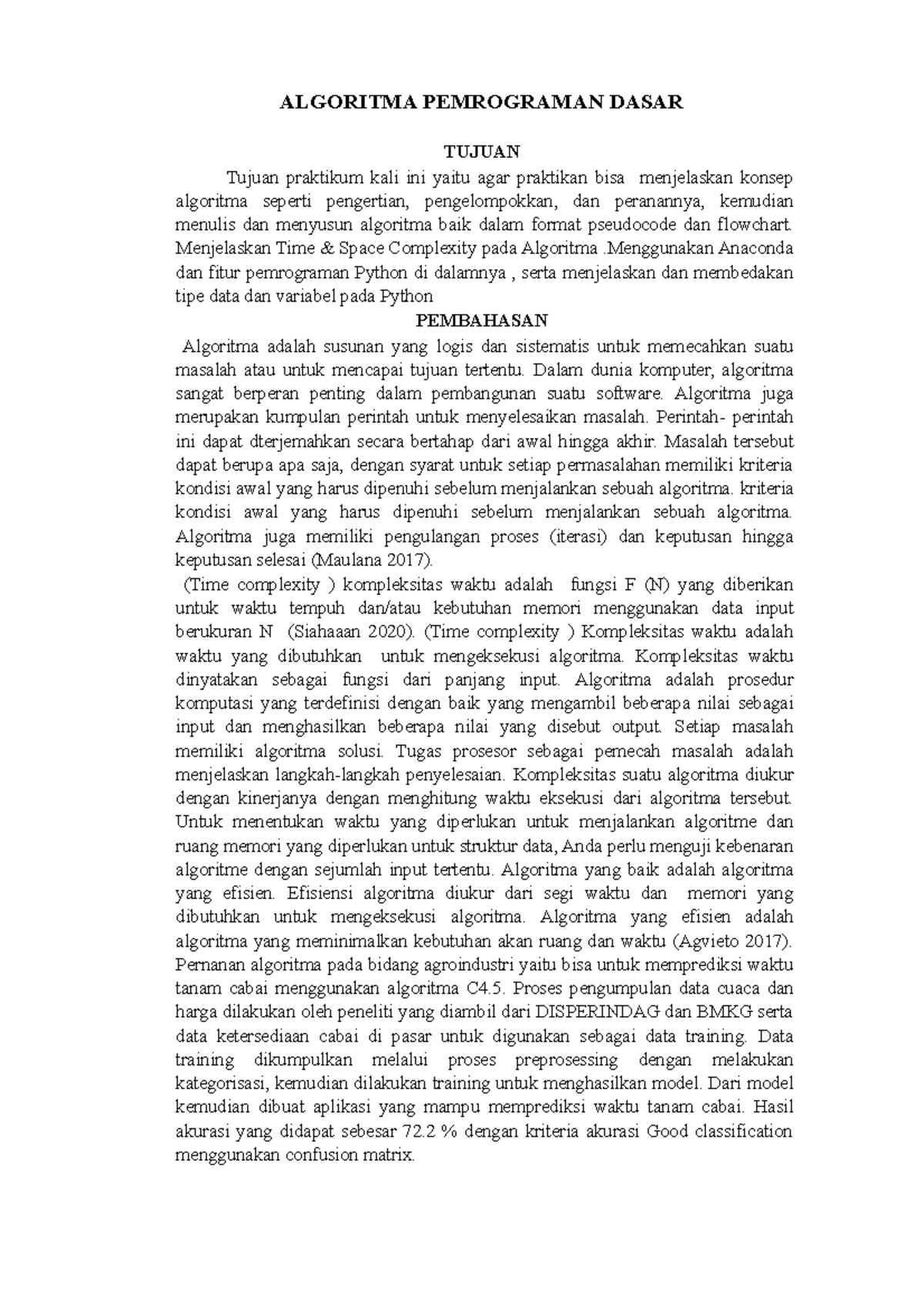 TUGAS DAN CATATAN ALGOPEM BAB 2 - ALGORITMA PEMROGRAMAN DASAR TUJUAN ...