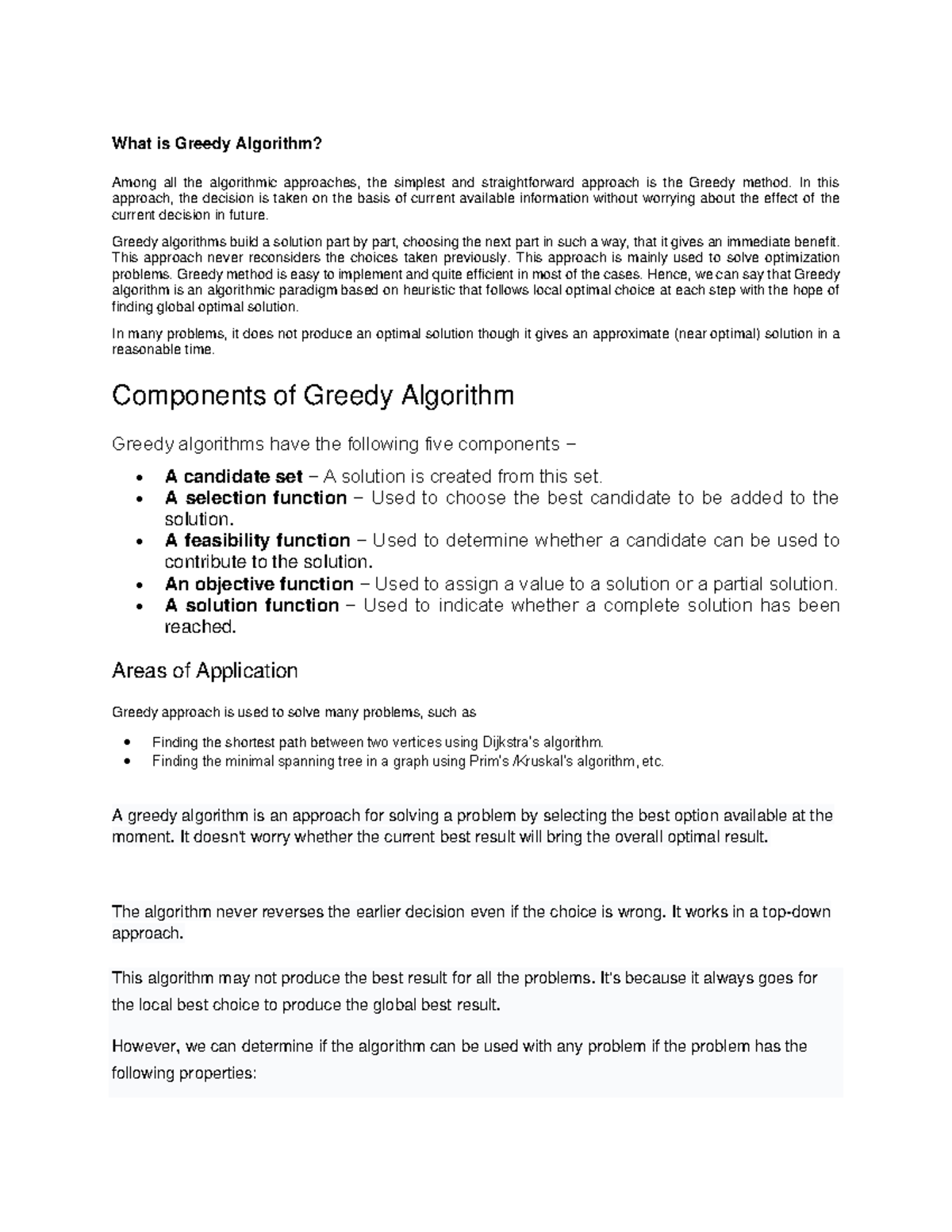 Greedy DAA - DAA UNIT 2 - ####### What is Greedy Algorithm? Among all the algorithmic approaches ...
