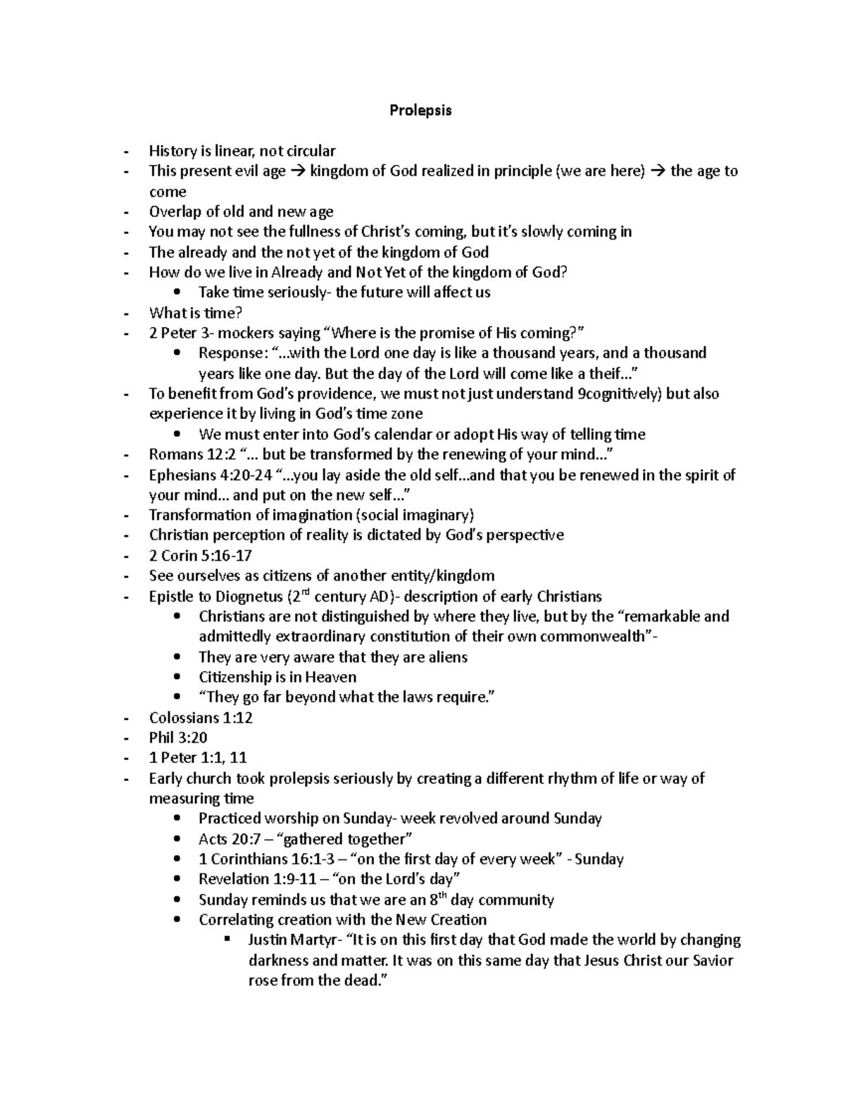 Christian Faith- Prolepsis - Prolepsis History is linear, not circular ...