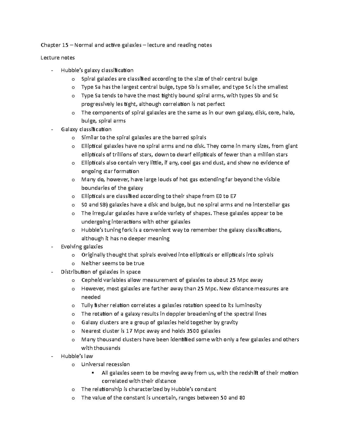Astronomy Chapter 15 Normal and active galaxies - Chapter 15 – Normal ...