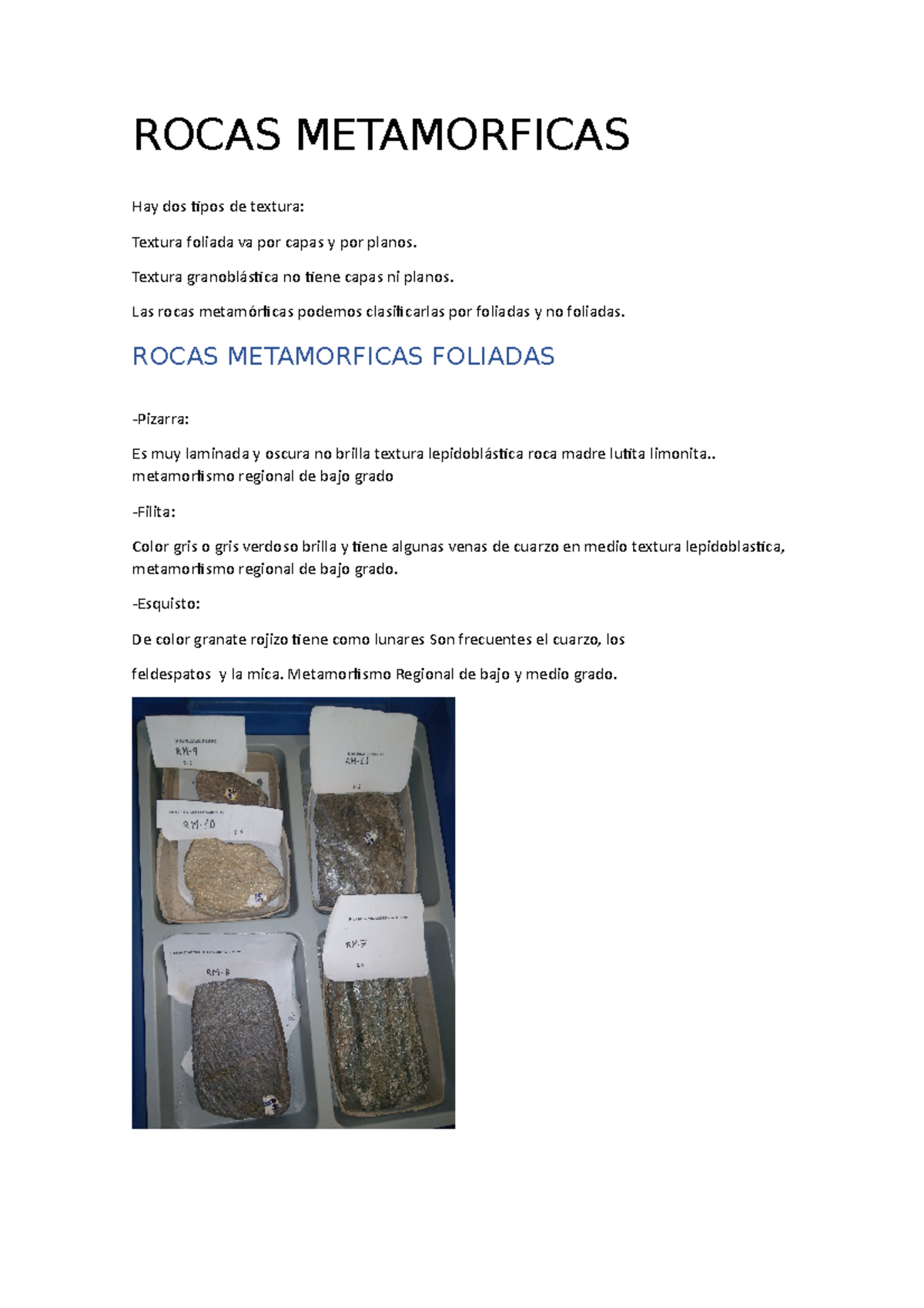 Rocas De Textura Foliada