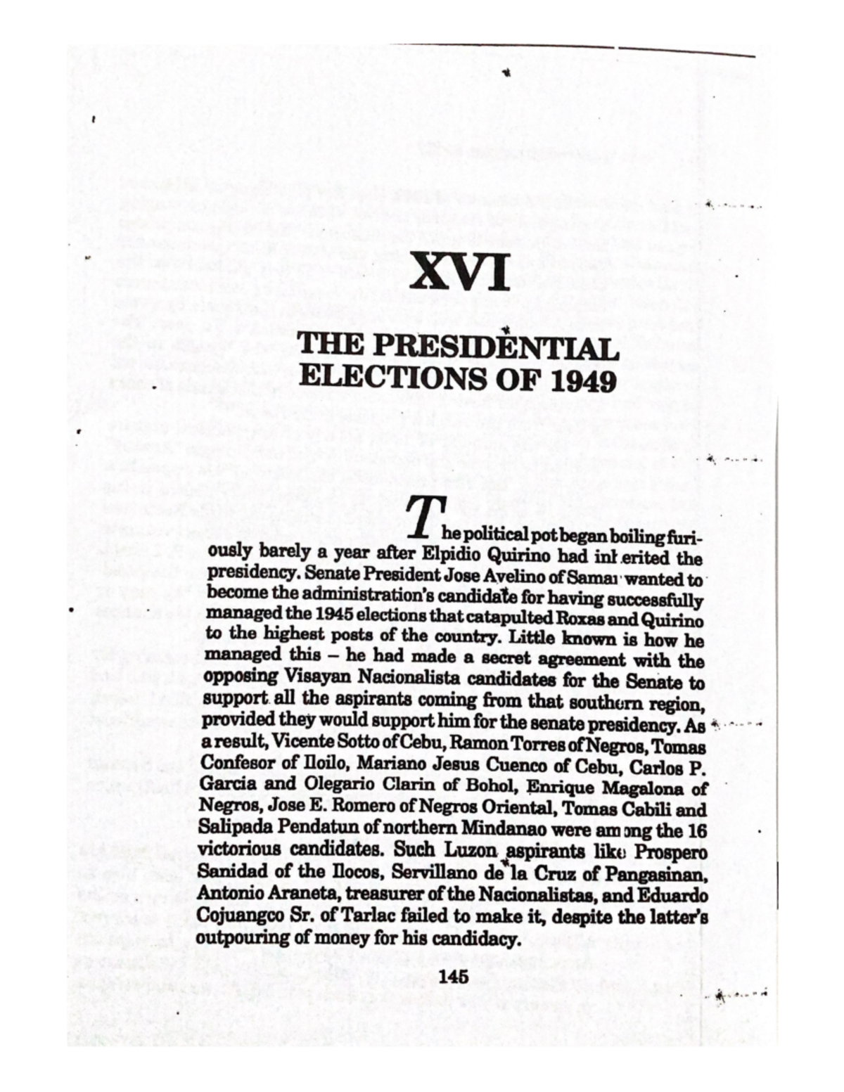 JPL - Chapter 16 - XVI THE PRESIDENTIAL ELECTIONS OF 1949 T he political pot began boiling ously ...