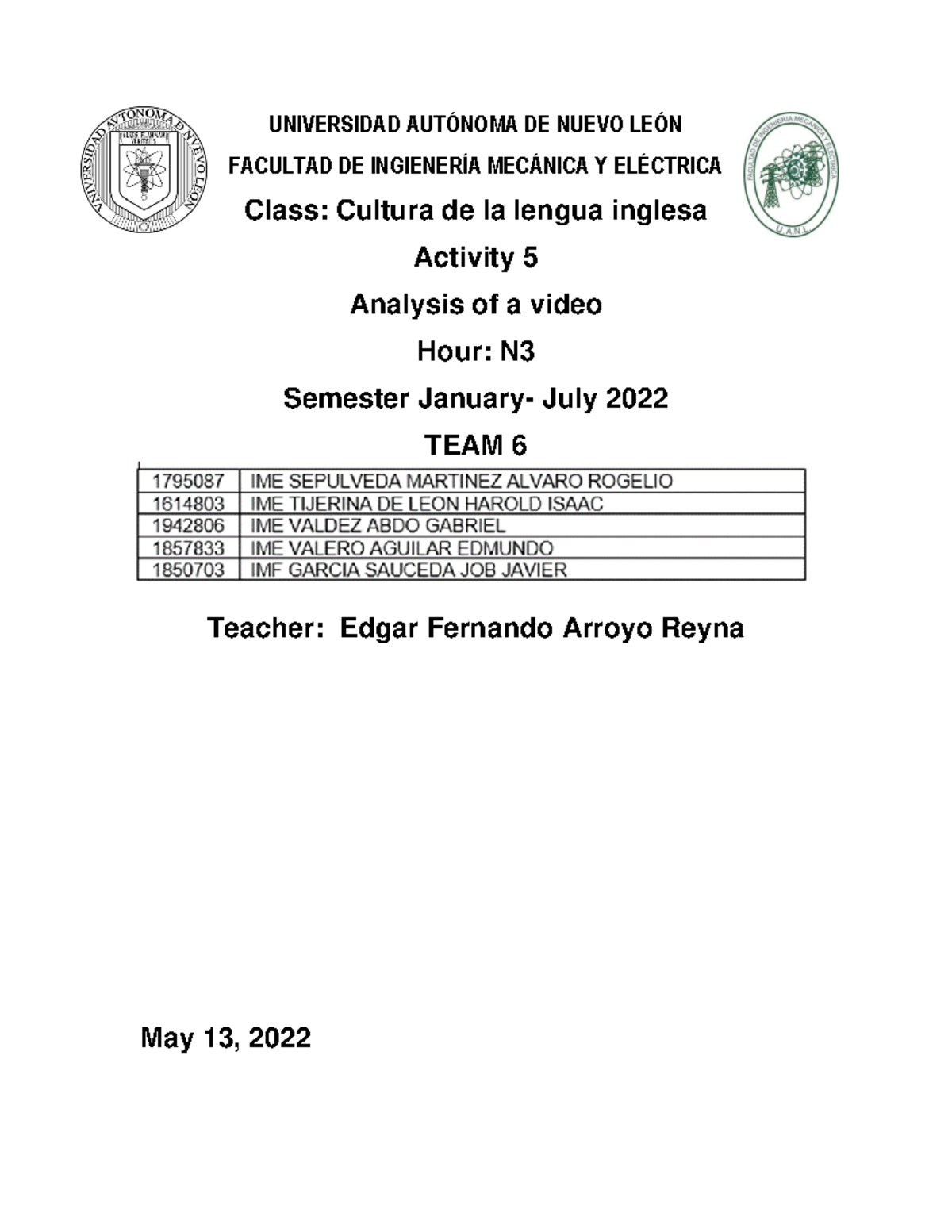 AC5 team6 - Presentación tema de equipo - UNIVERSIDAD AUT”NOMA DE NUEVO LE”N FACULTAD DE ...