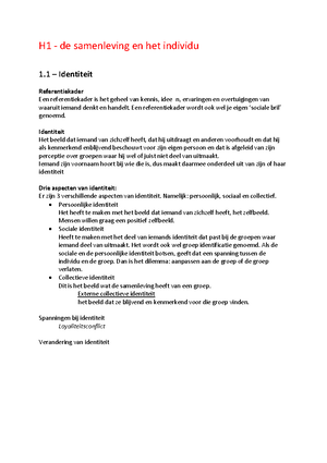 Hoofdstuk 1, havo4 - Samenvatting van maatschappijwetenschap. - Hoofdstuk 1 De samenleving en ...