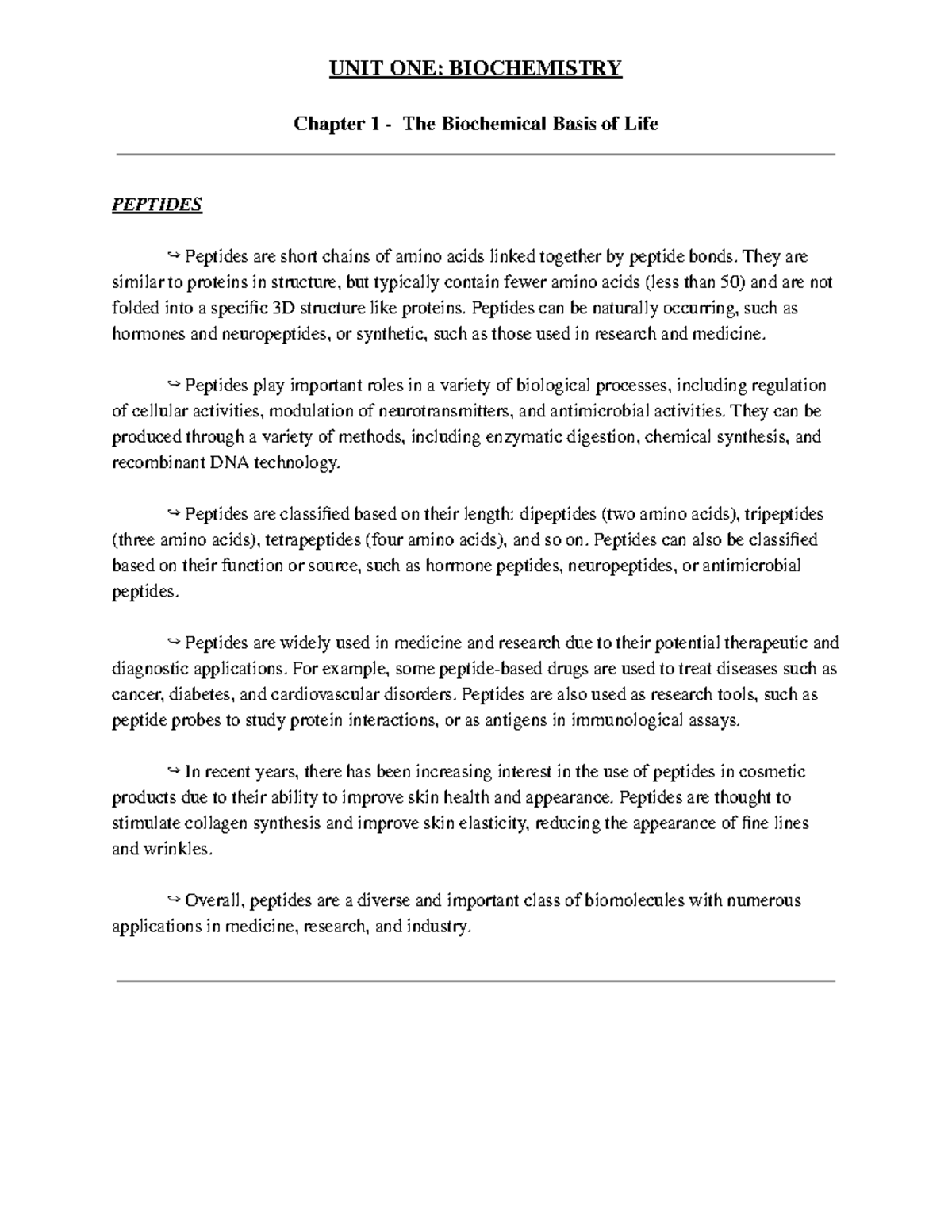 Biochemistry Chapter 1 Section 5 Pt 20 - UNIT ONE: BIOCHEMISTRY Chapter ...