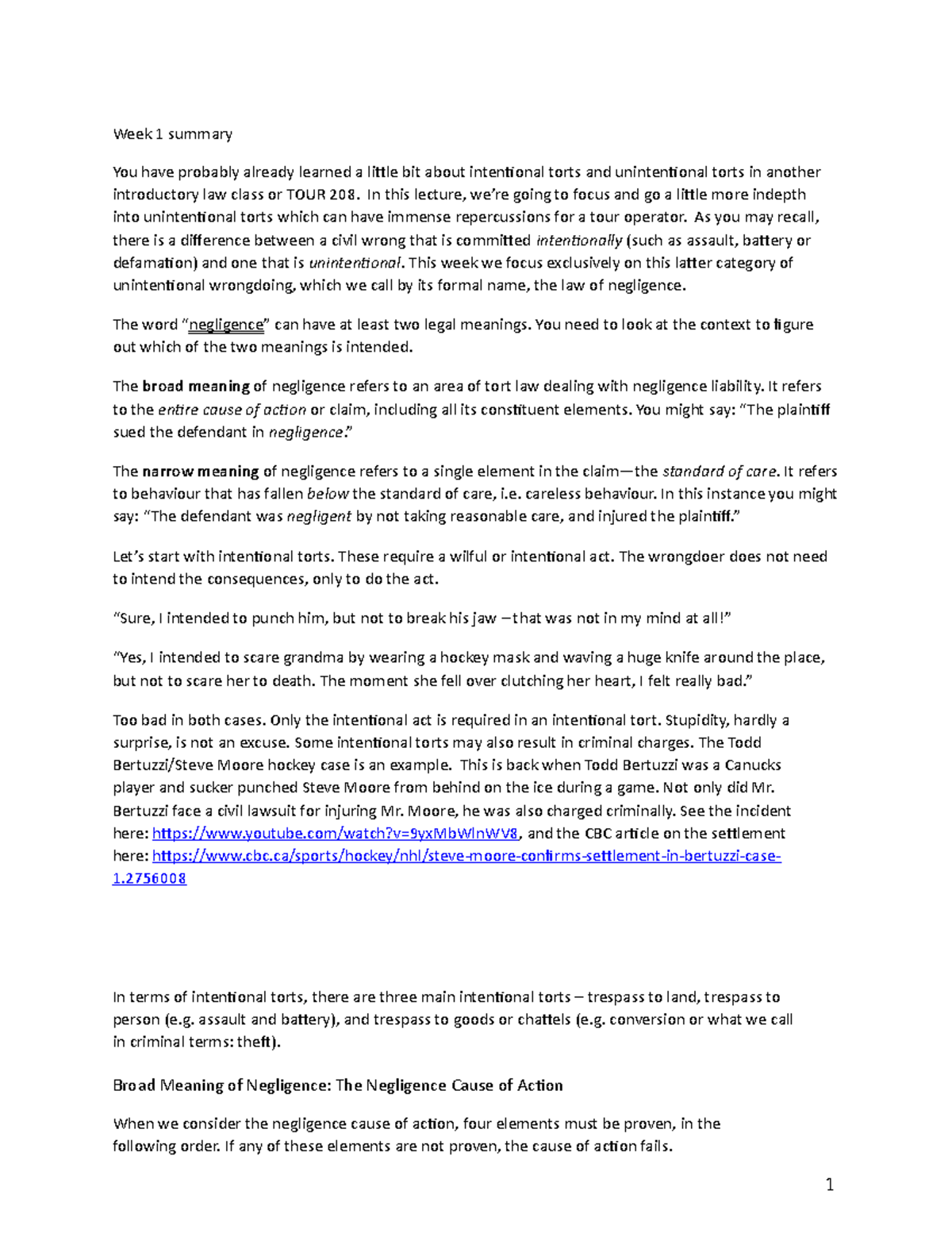 Week 1 summary - Week 1 summary You have probably already learned a little bit about intentional ...