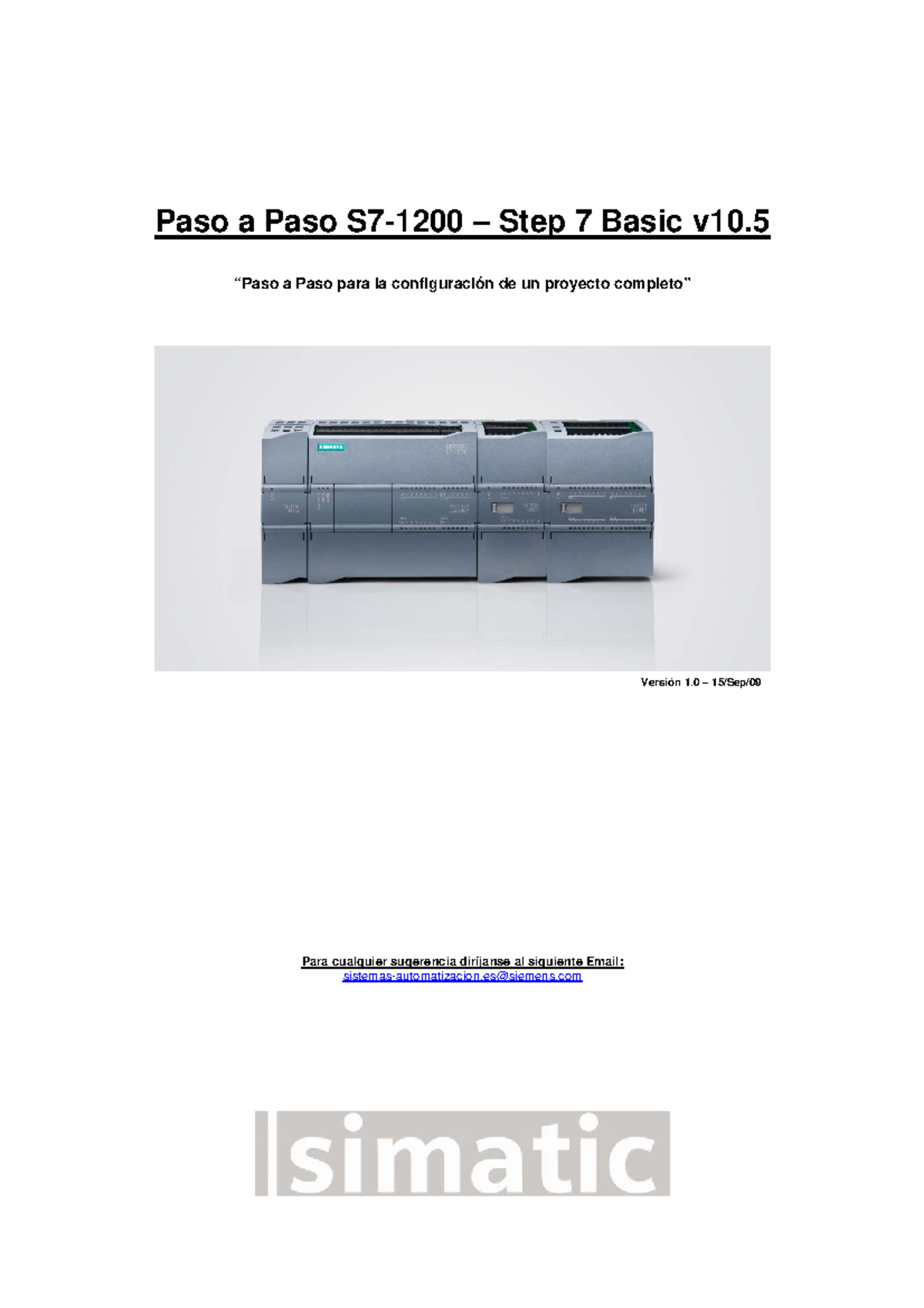S7-1200 Paso a Paso v1 - ESUQMEA DEL PLC - Paso a Paso S7-1200 – Step 7 Basic v10. “Paso a Paso ...