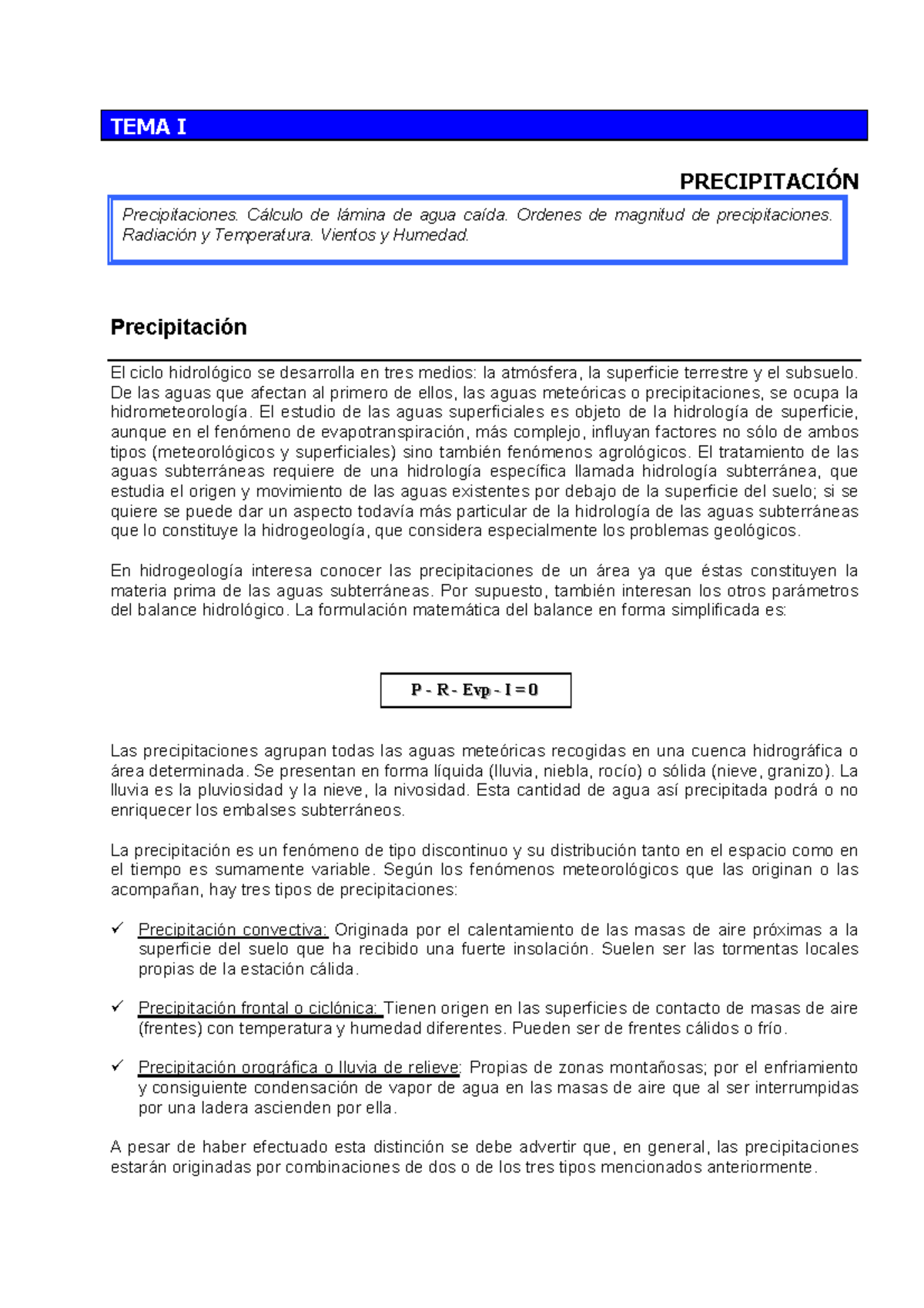 1-Precipitación - Descripción de la precipitación - TEMA I ...
