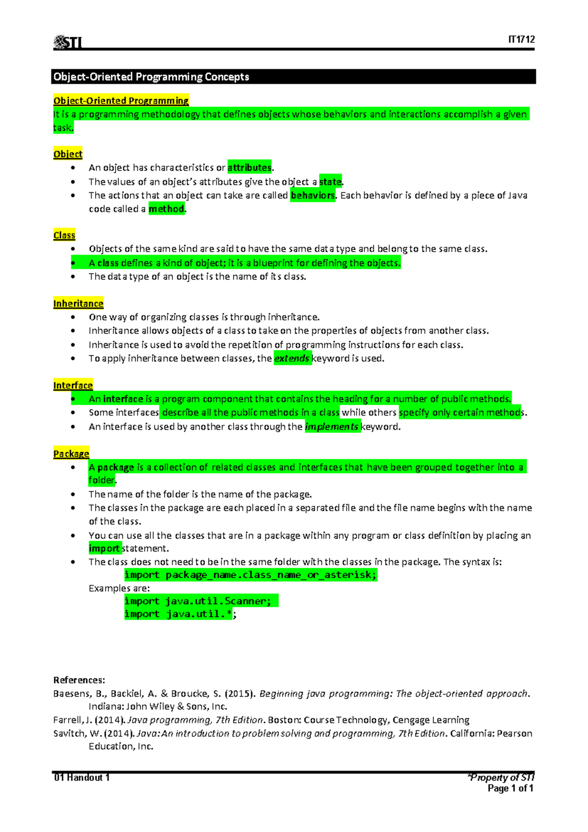 Reviewer 1 - aksdka - IT Object-Oriented Programming Concepts Object-Oriented Programming It is ...