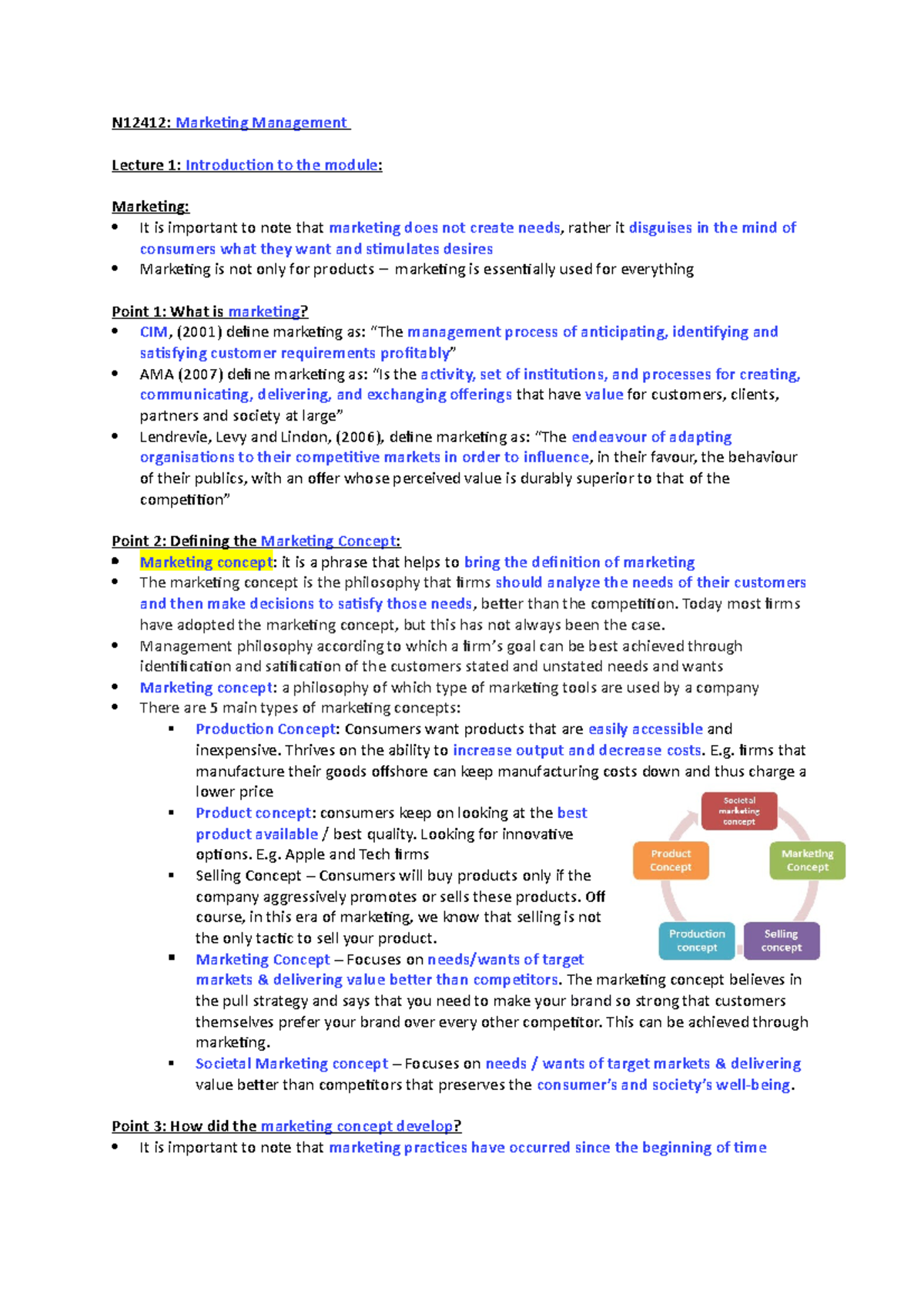 Marketing Management notes Final - N12412: Marketing Management Lecture ...
