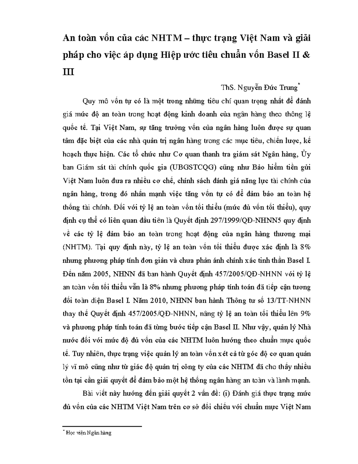 283446 - good - An toàn vốn của các NHTM – thực trạng Việt Nam và giải ...
