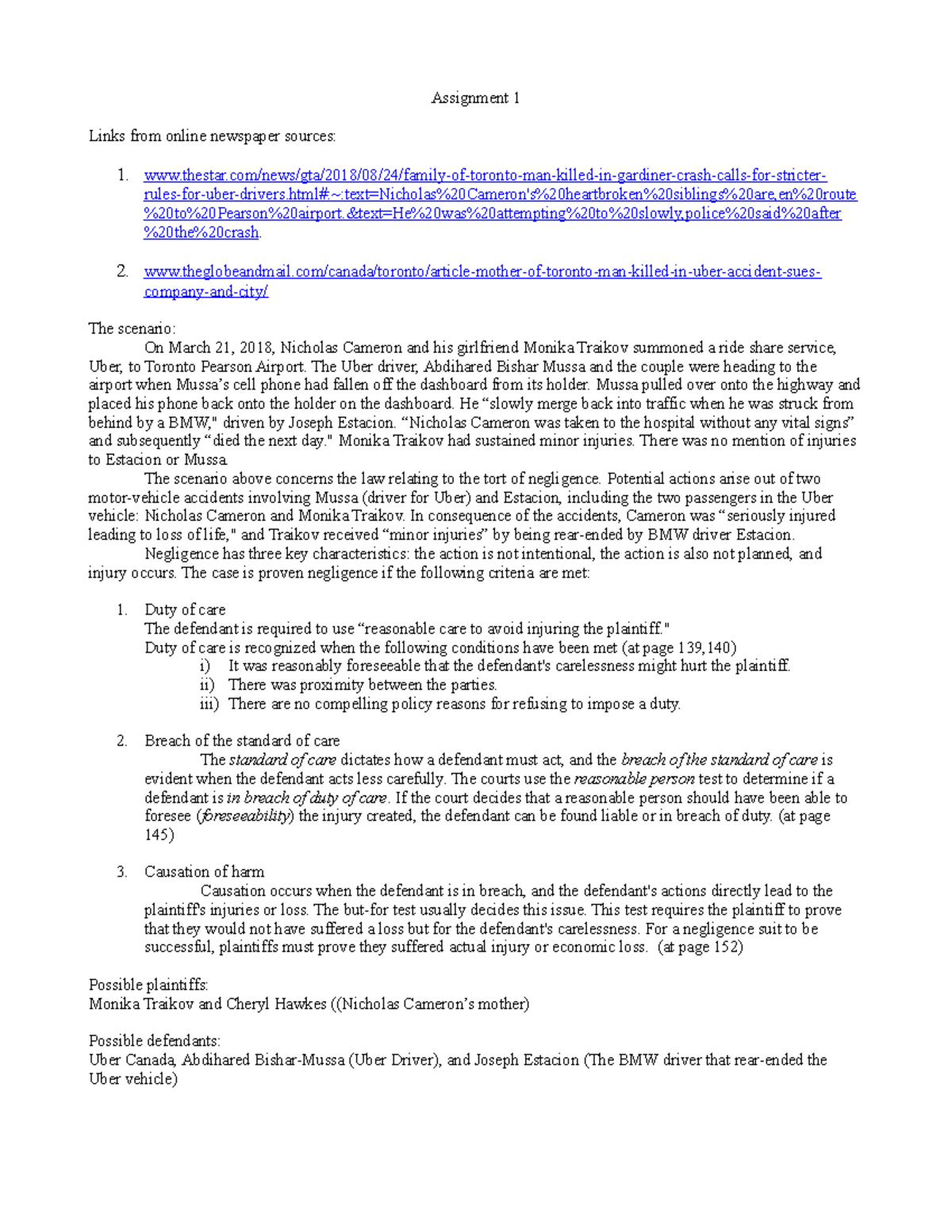 Assignment 1 LGST369 - Grade: A - Assignment 1 Links from online ...