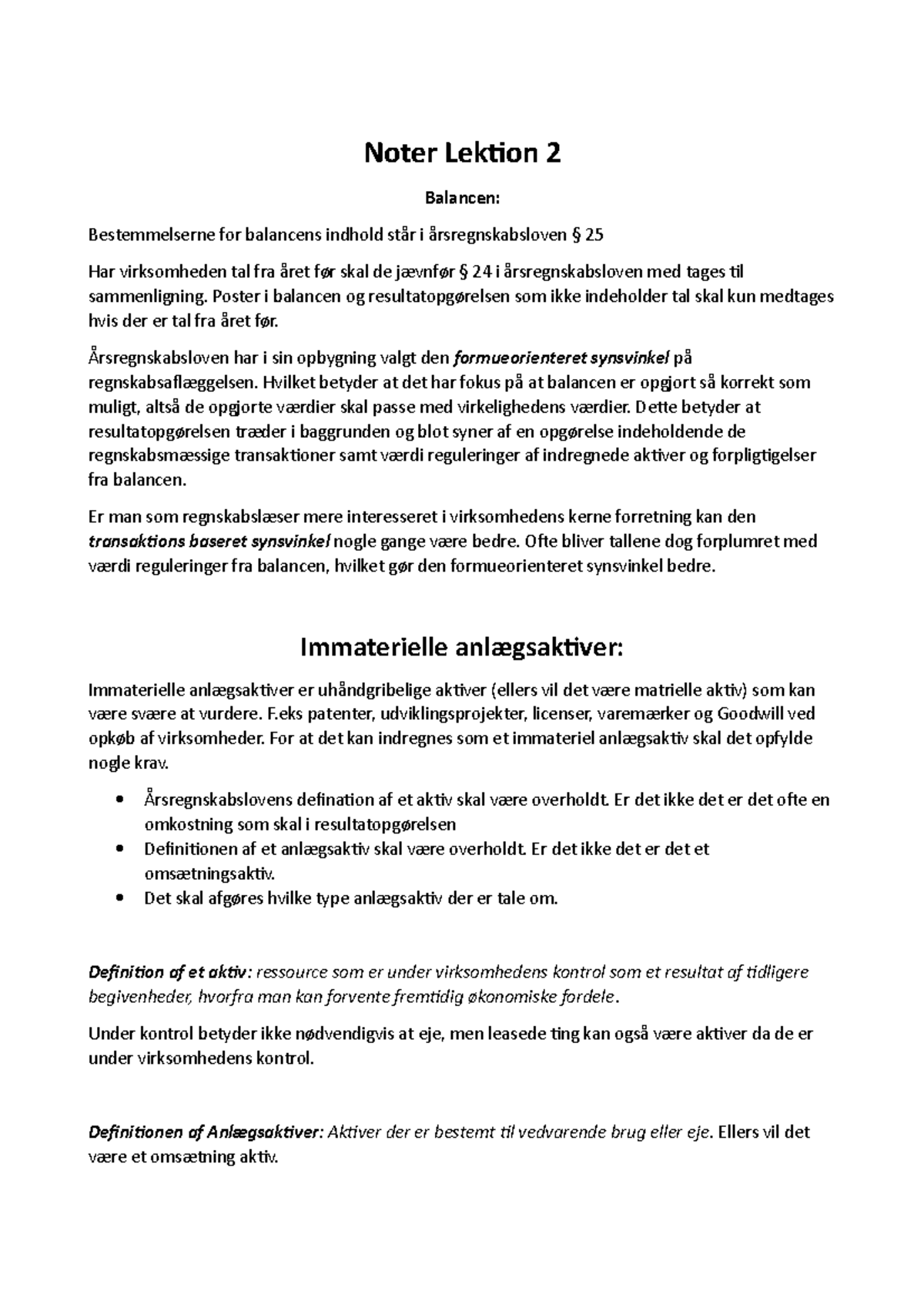 Lektion 2 Noter - ghjfg - Noter Lektion 2 Balancen: Bestemmelserne for ...