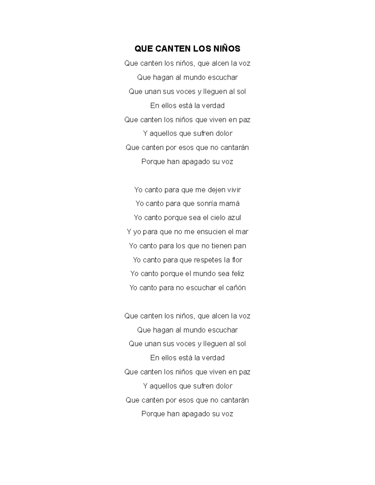 QUE Canten LOS Niños - Canción de repaso para festival de día del niño ...