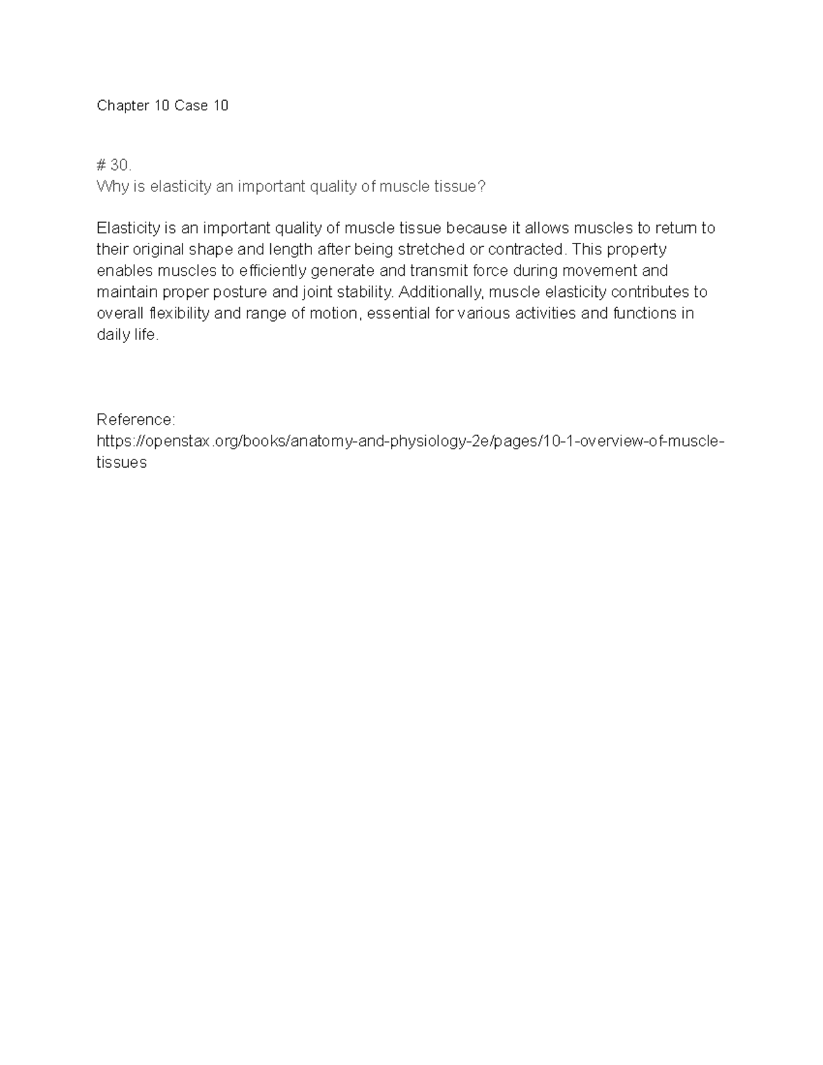 Case 10 - Case studies - Chapter 10 Case 10 # 30. Why is elasticity an ...